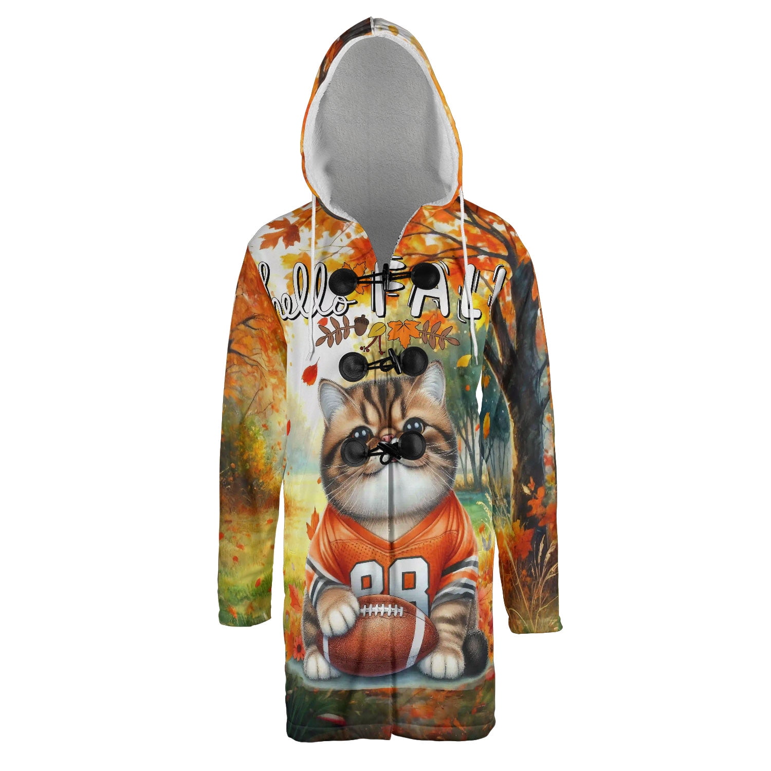 Hello Fall Exotic Shorthair Football Welcome Autumn with Leaves ...