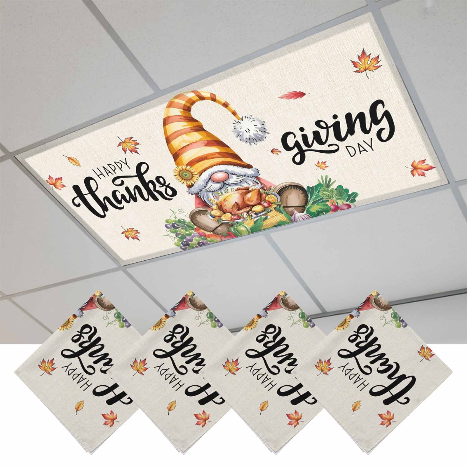 Hello Fall Fluorescent Light Covers, Thanksgiving Gnomes Botanical ...