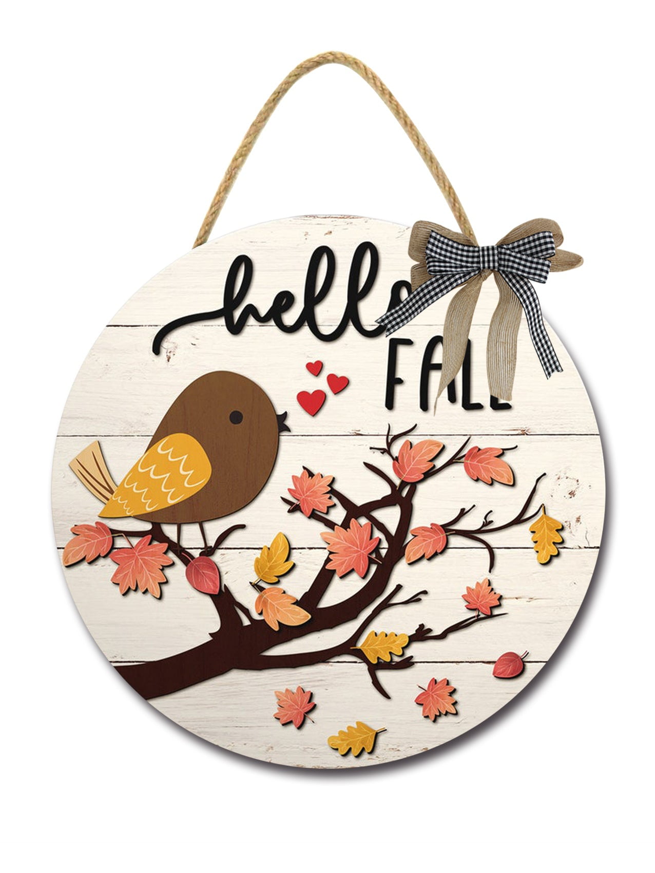 Hello Fall Front Door Sign Funny Wreaths Hanging Wooden Plaque ...