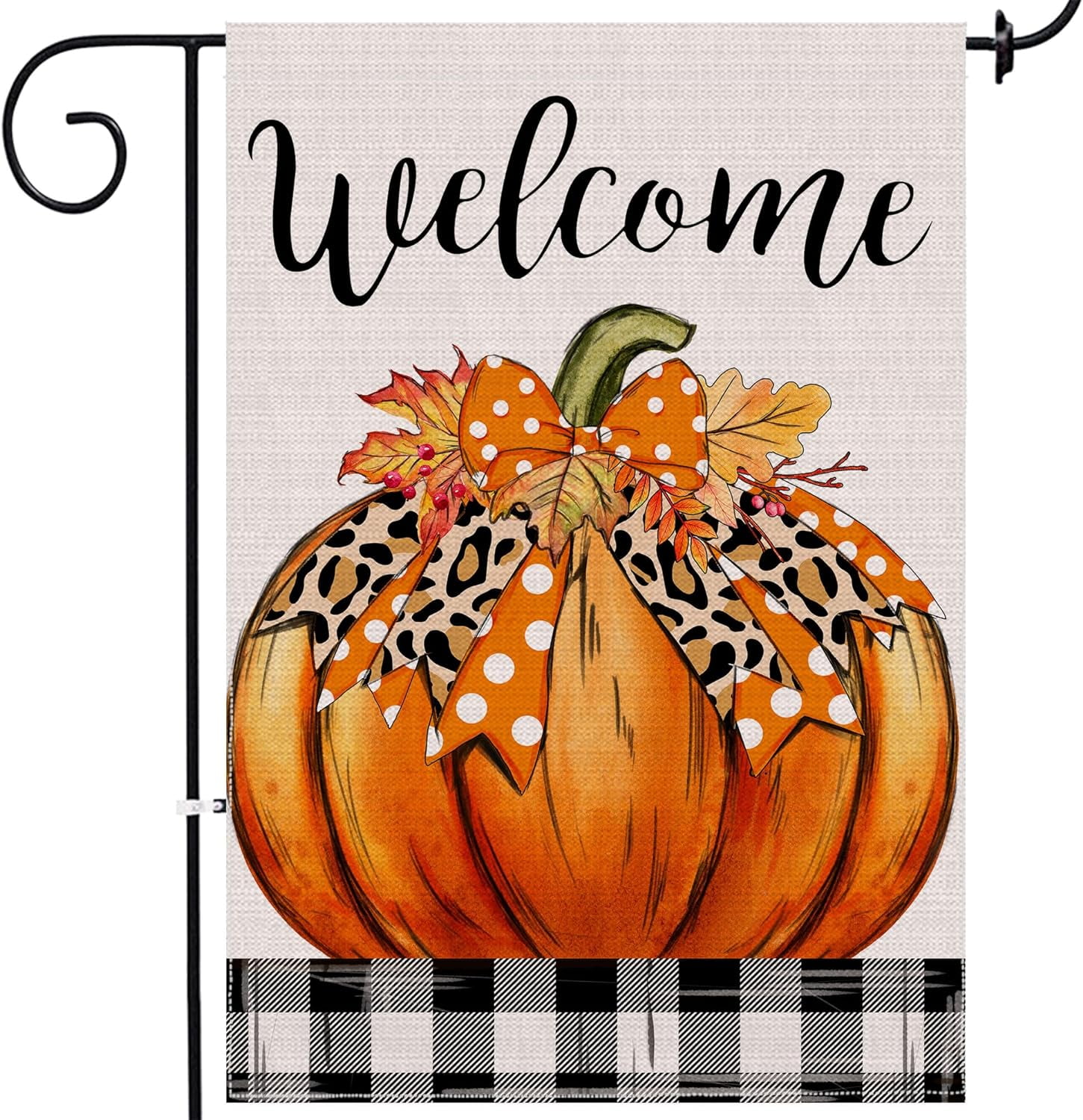 Hello Fall Garden Flag, Vertical Double Sided Burlap Seasonal Autumn ...