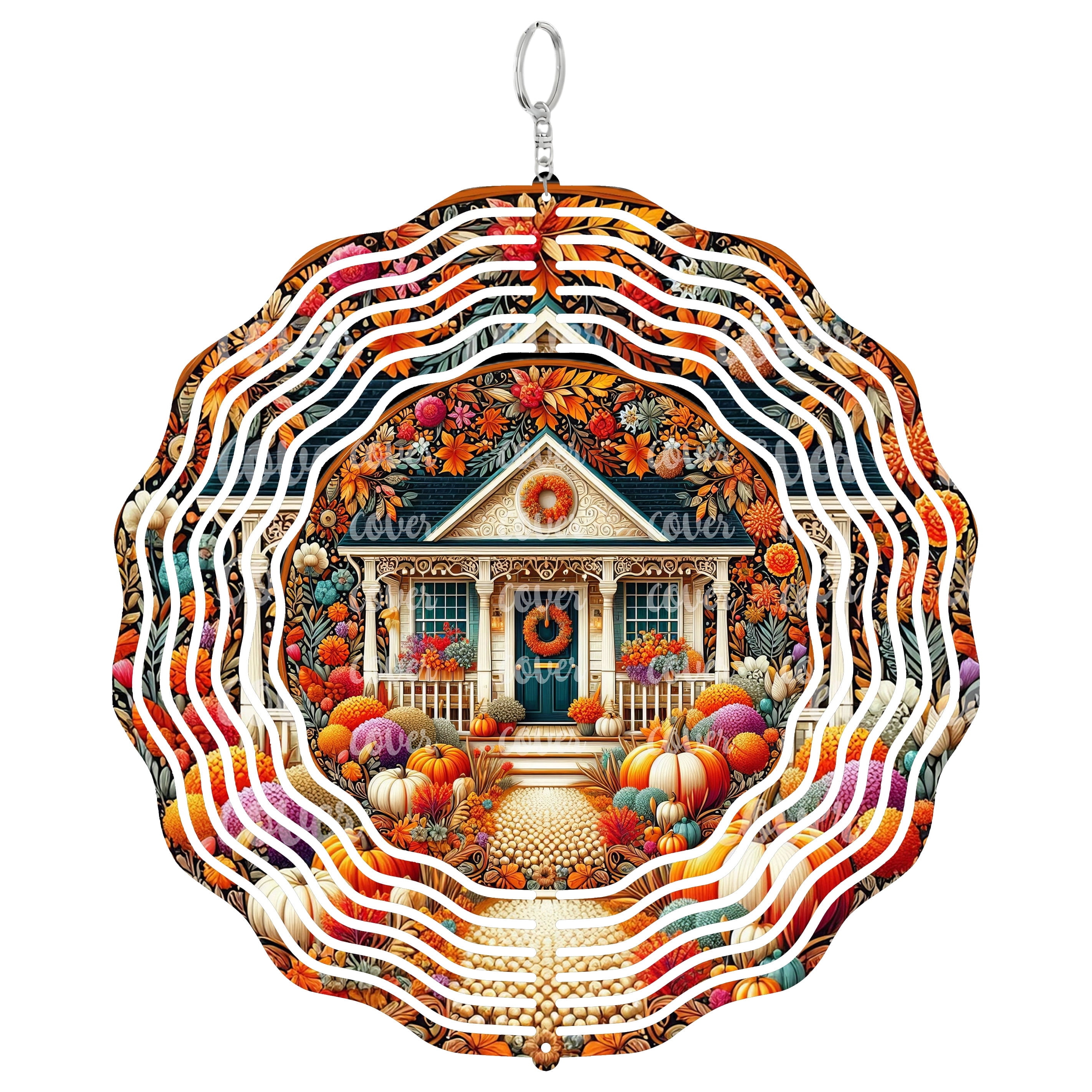 Hello Fall Harvest 3D Wind Spinner Kinetic Stainless Steel Hanging ...