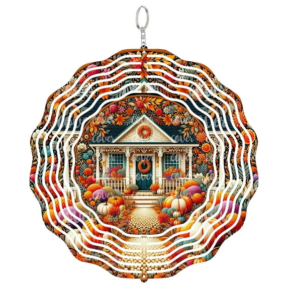 Hello Fall Harvest 3D Wind Spinner Kinetic Stainless Steel Hanging ...