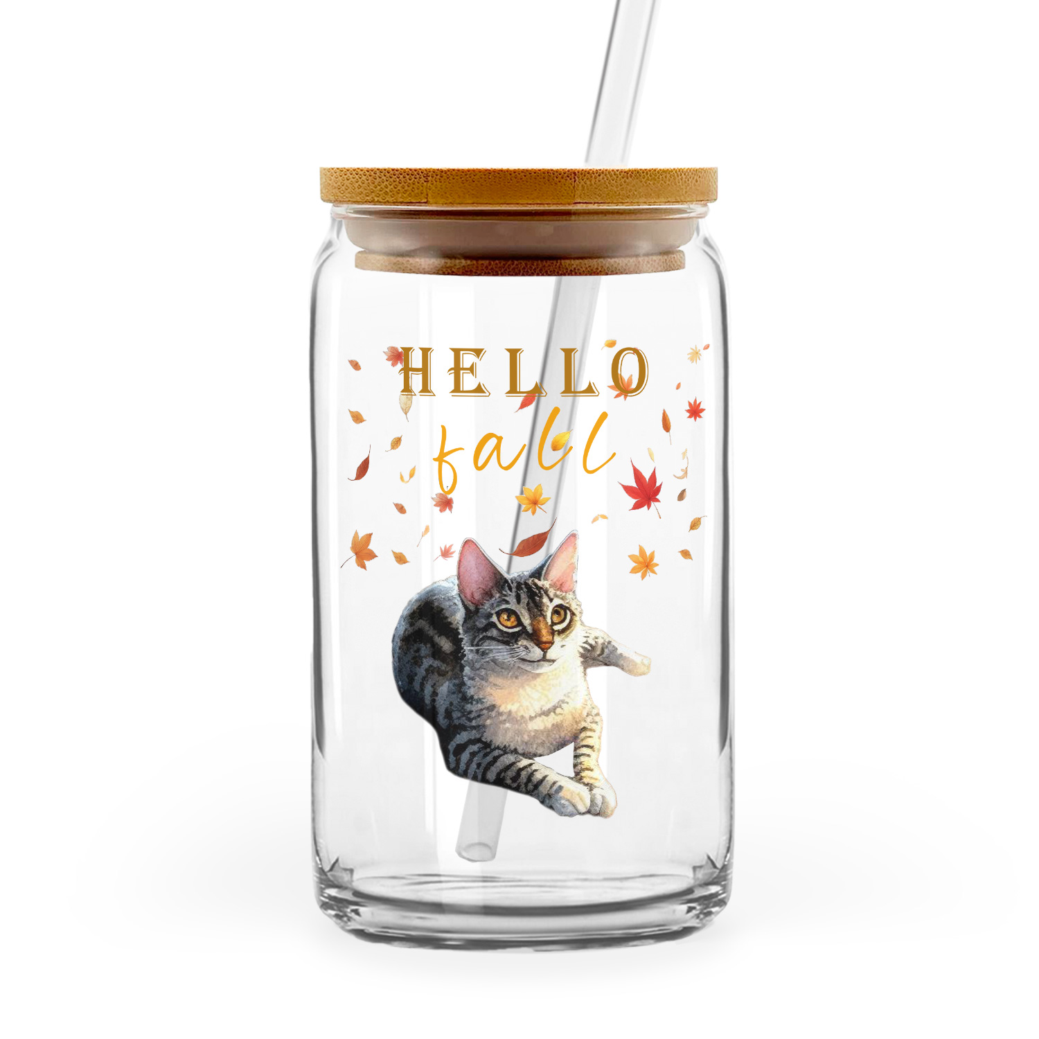 Hello Fall Manx Enjoys Warm Campfire Autumn Night Bright Moon 16oz ...