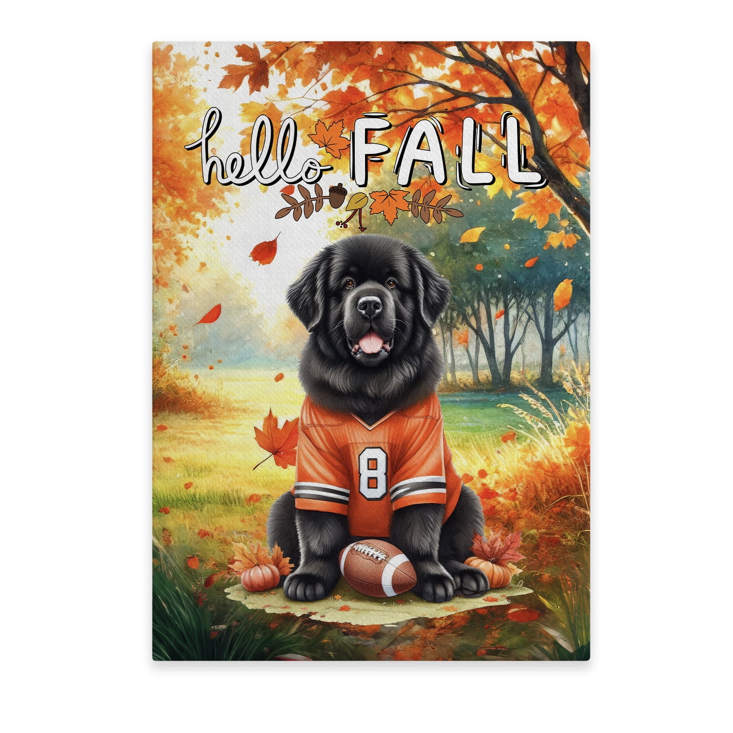 Hello Fall Newfoundland Football Welcome Autumn with Leaves Pumpkins ...
