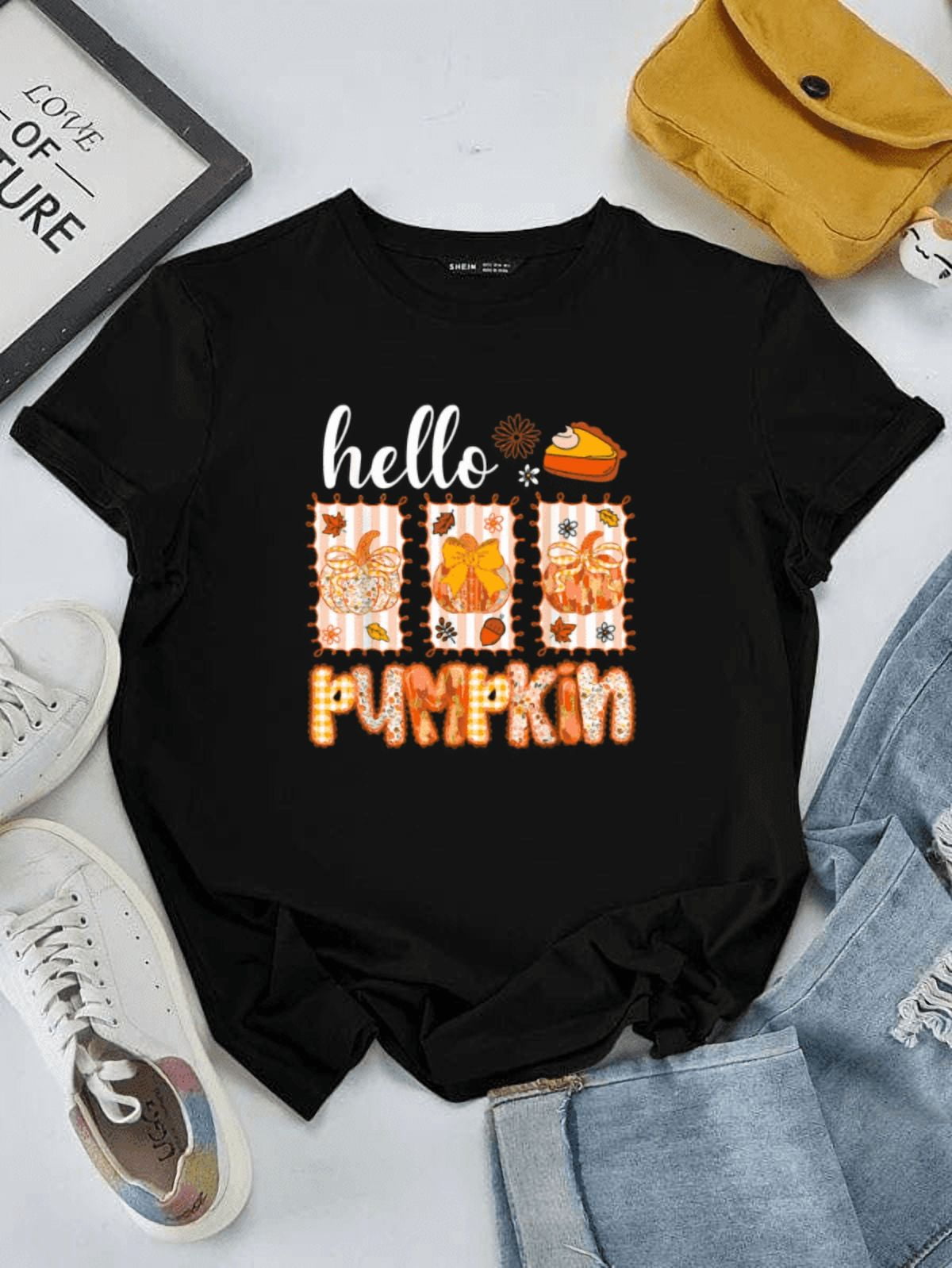 Hello Fall Pumpkin Bow Coquette Tis The Season Thanksgiving T-Shirt ...