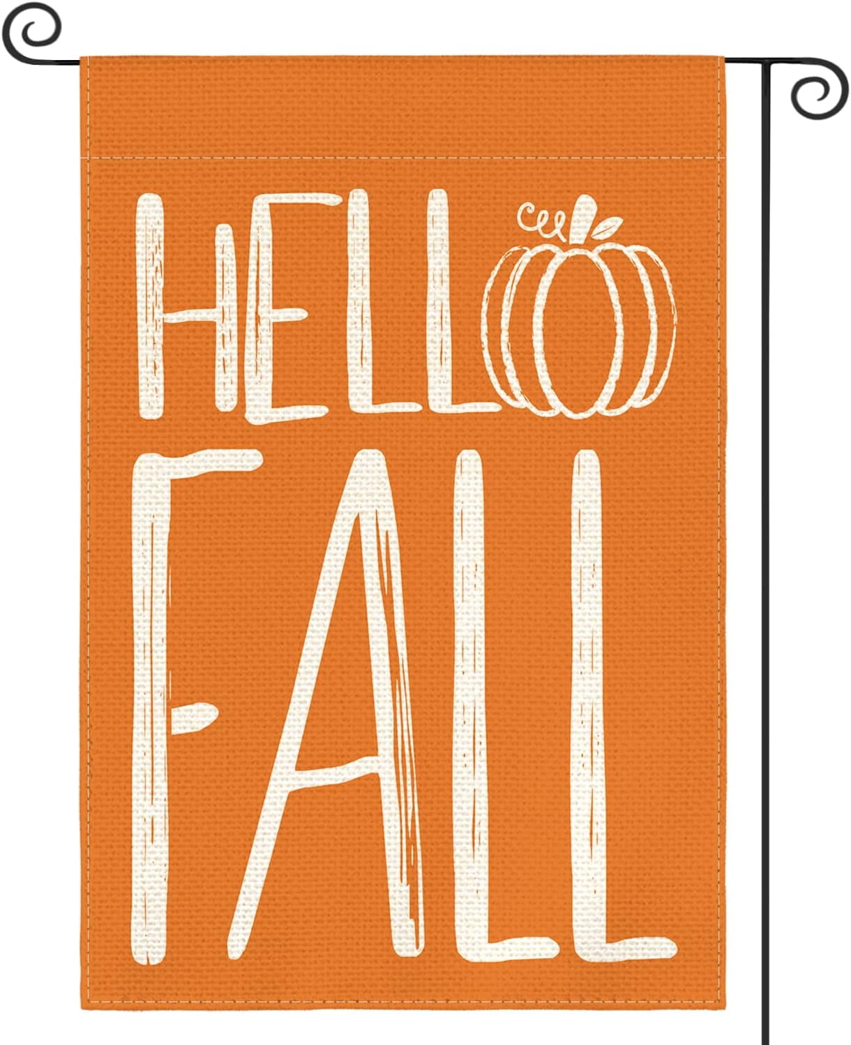 Hello Fall Pumpkin Garden Flag Double Sided Outside, Autumn Seasonal ...