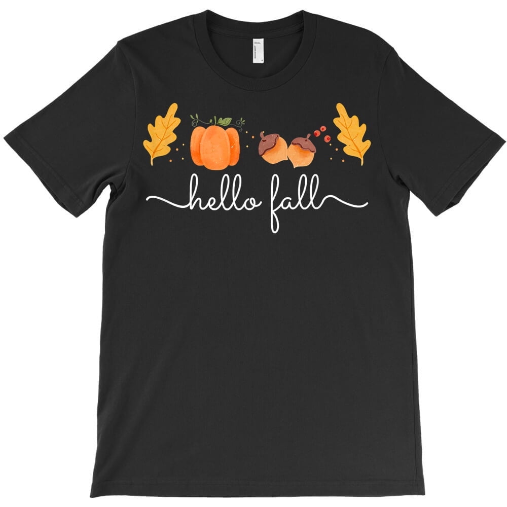 Hello Fall Pumpkin Leaves Nuts Warm Vintage Design Themed Themed Gift ...
