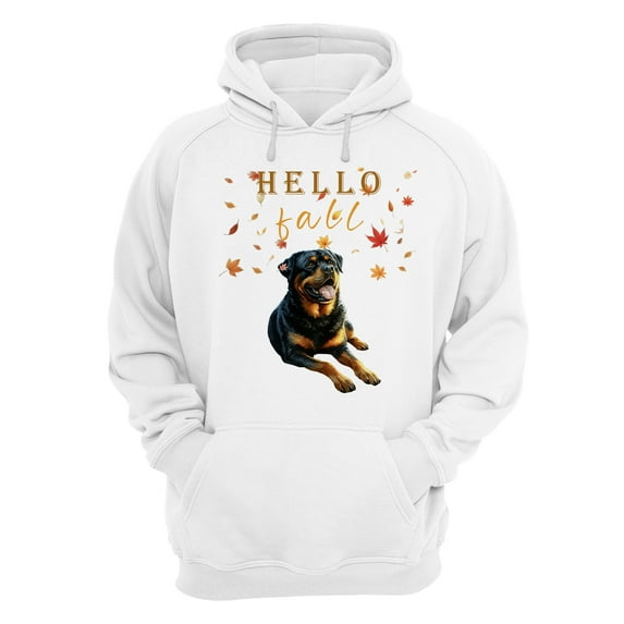 Hello Fall Rottweiler Enjoys Warm Campfire Autumn Night Bright Moon ...