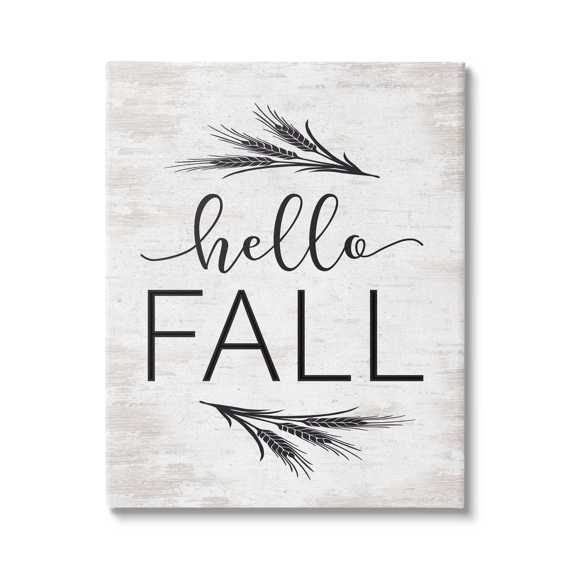 Hello Fall Rustic Calligraphy Wheat Sprigs Botanical Border ...