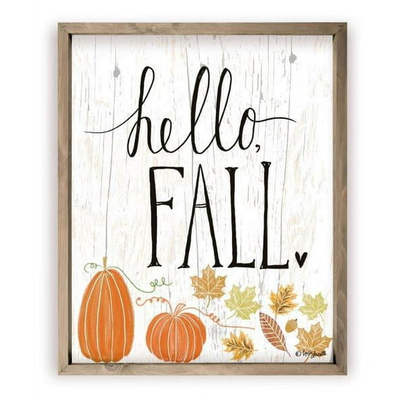 Hello Fall Rustic Wall Sign 12x15 (Frame Included) - Walmart.com
