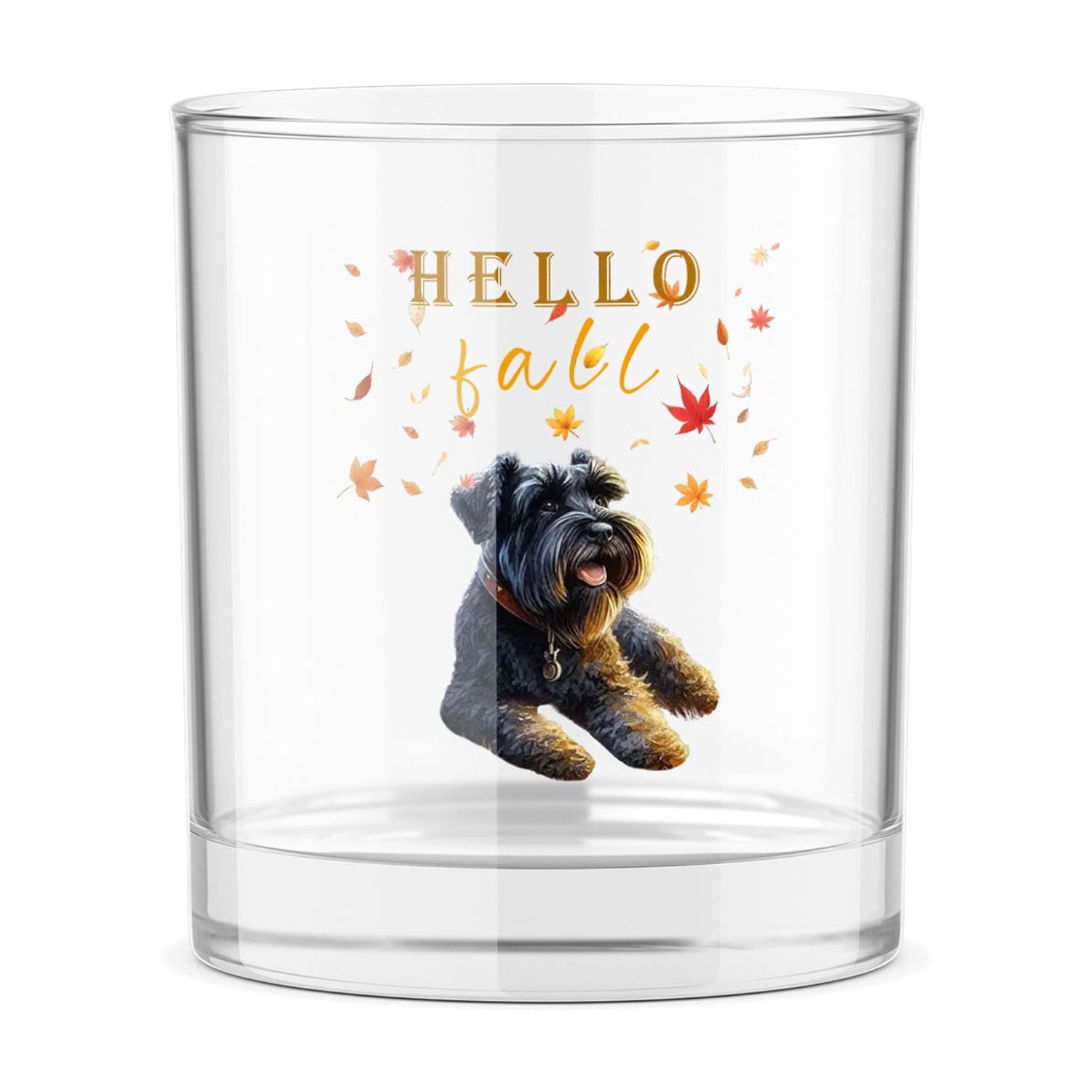 Hello Fall Schnauzer Enjoys Warm Campfire Autumn Night 11oz Whiskey ...