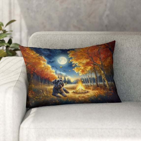 Hello Fall Schnauzer Enjoys Warm Campfire Autumn Night Pillowcase ...