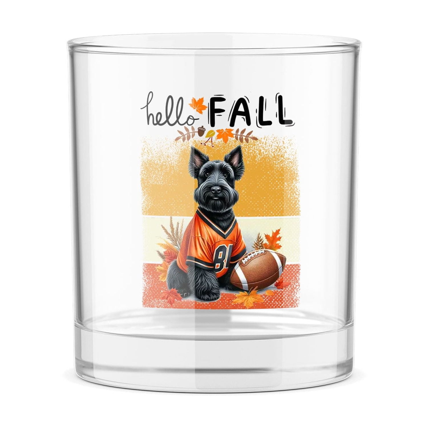 Hello Fall Scottish Terrier Football Welcome Autumn with Leaves ...