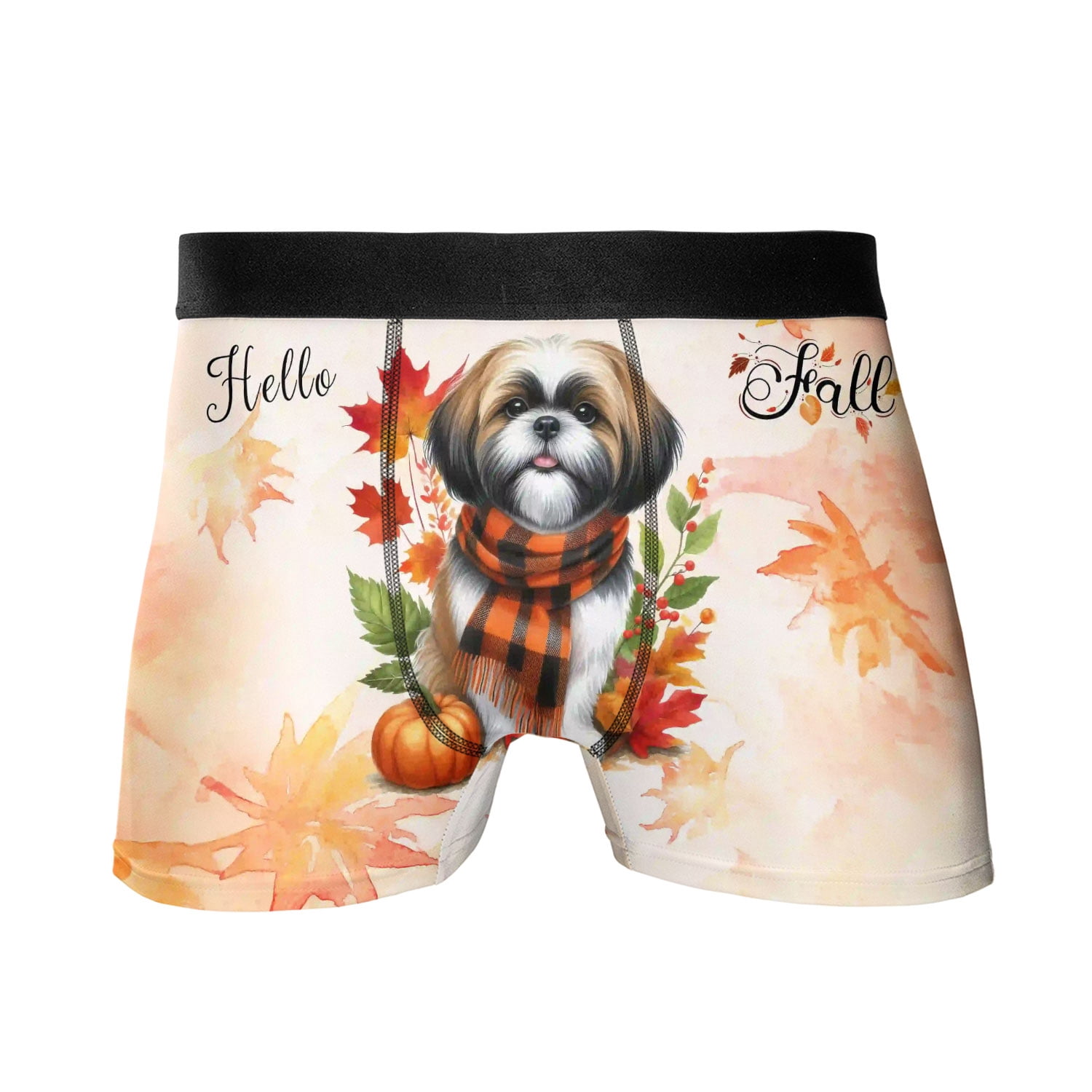 Hello Fall Shih Tzu Scarf Welcome Autumn with Leaves Pumpkins All Over ...