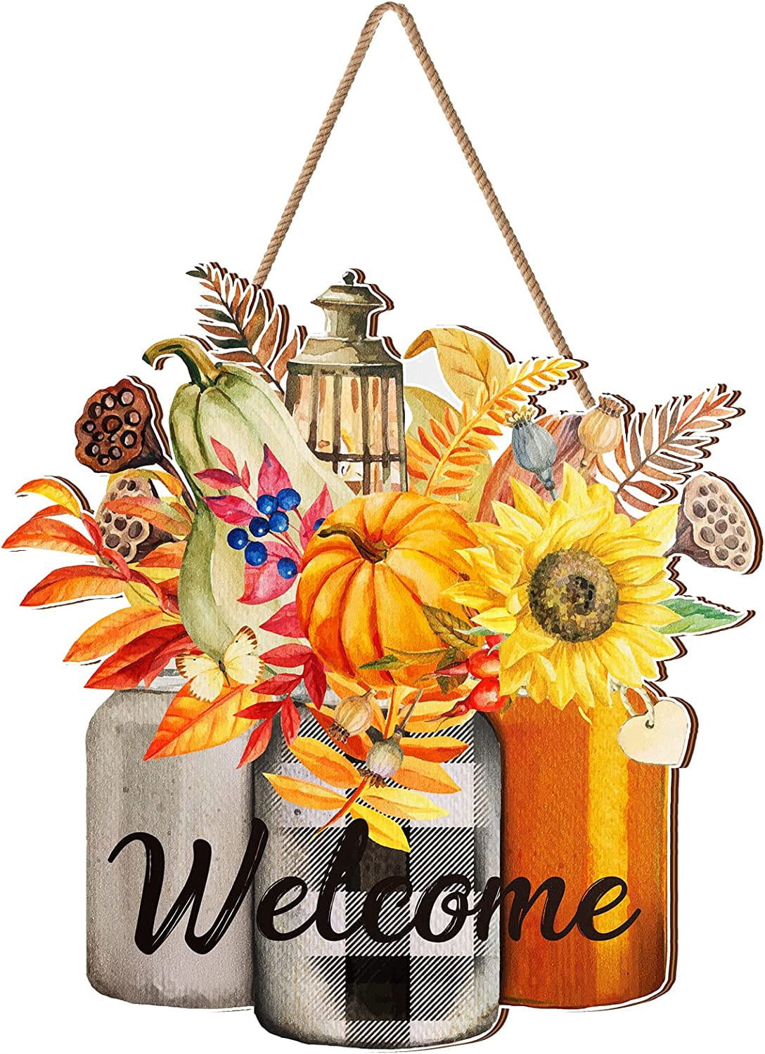 Hello Fall Sign Hello Fall Door Sign Wooden Farmhouse Home Sign Welcome ...