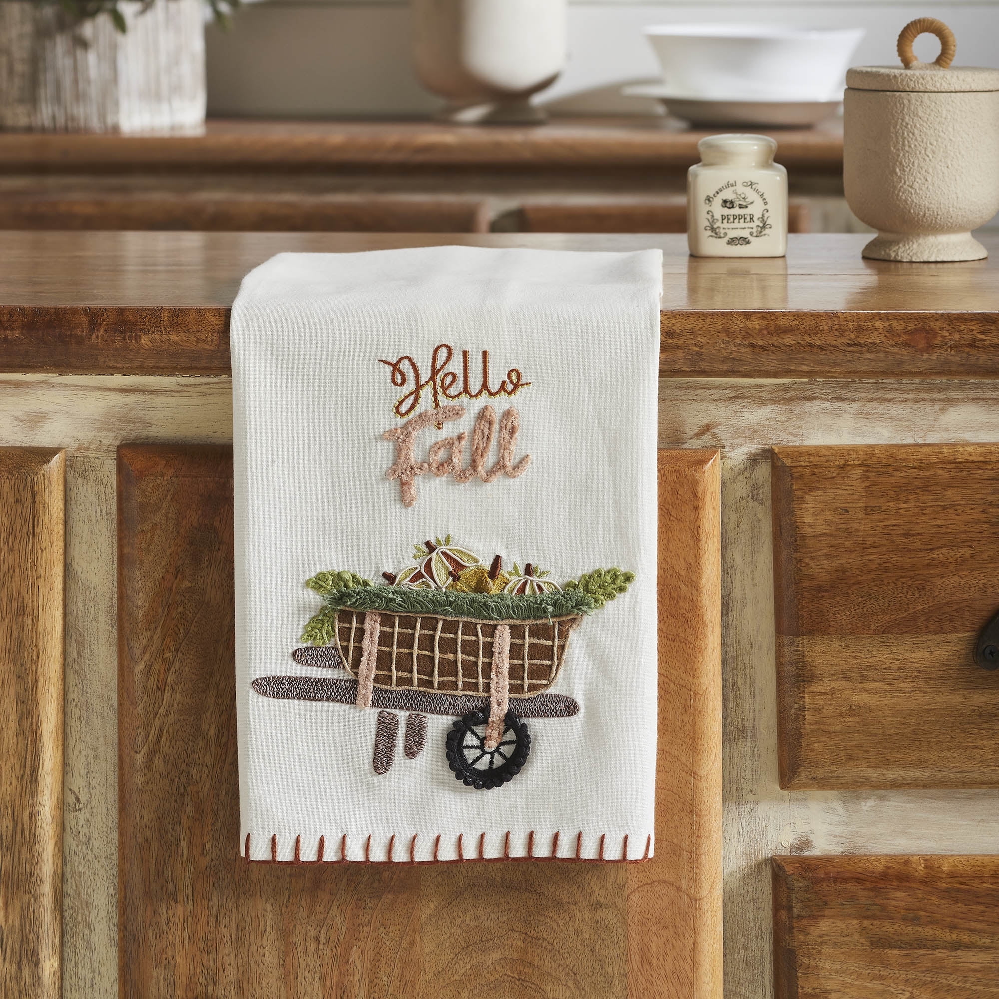 VHC Brands Hello Fall Tea Towel 19x28, Holiday Dish Towels, Kitchen ...