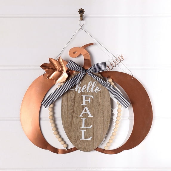 Hello Fall Wall Hanging Pumpkin Sign - Harvest Greeting Room Accent ...