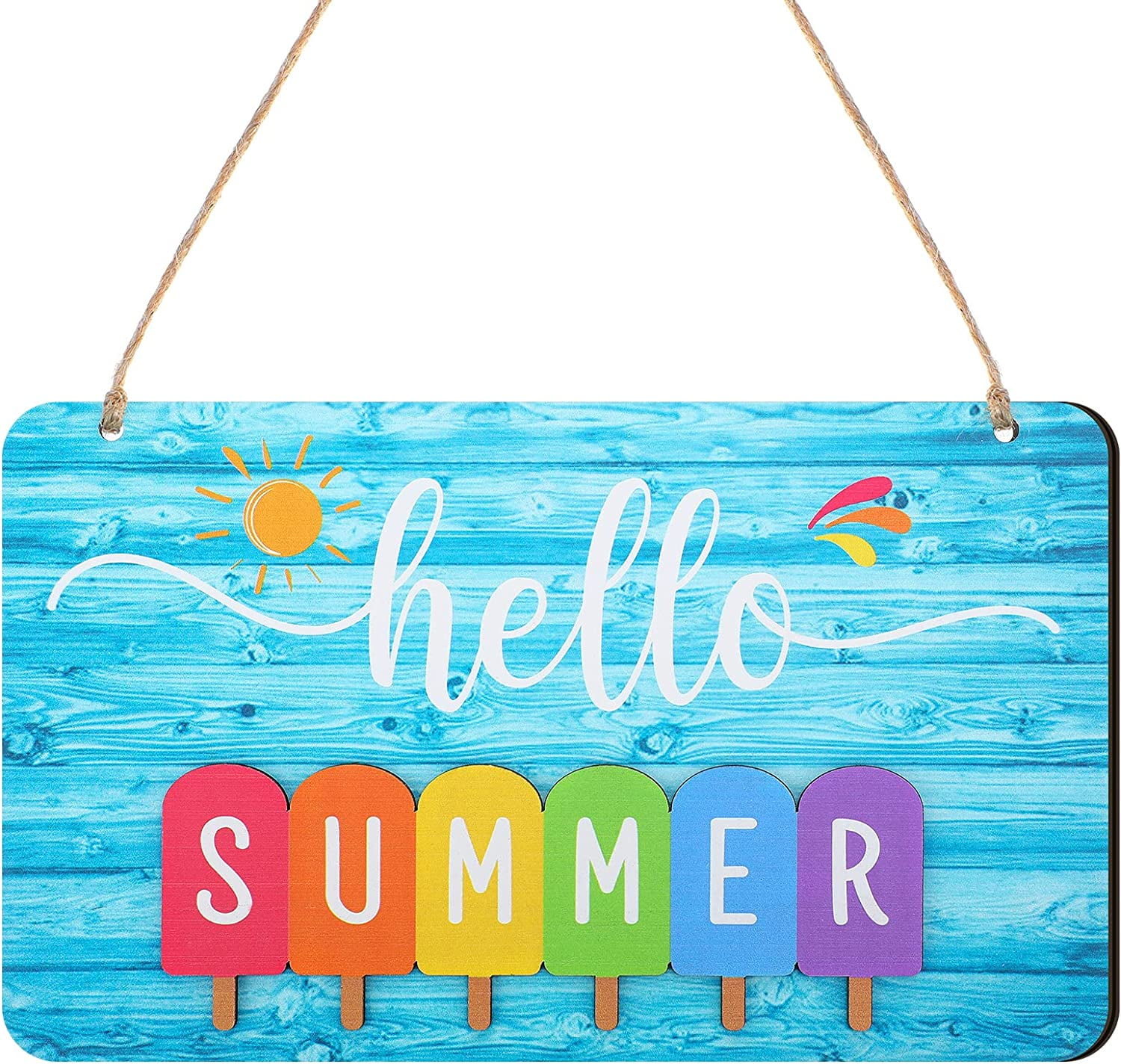 Hello Fall Winter Spring Summer Sign Rustic Wood Decor Farmhouse Wall ...