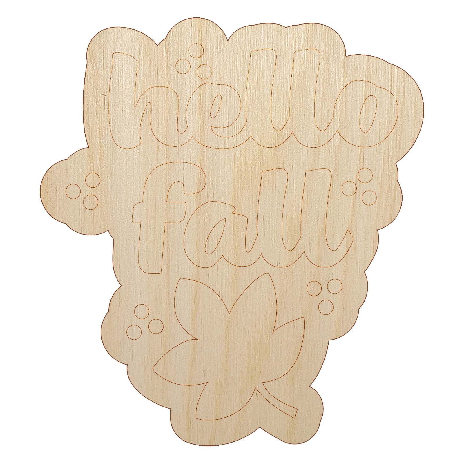 Hello Fall Wood Shape Unfinished Piece Cutout Craft DIY Projects - 6.25 ...