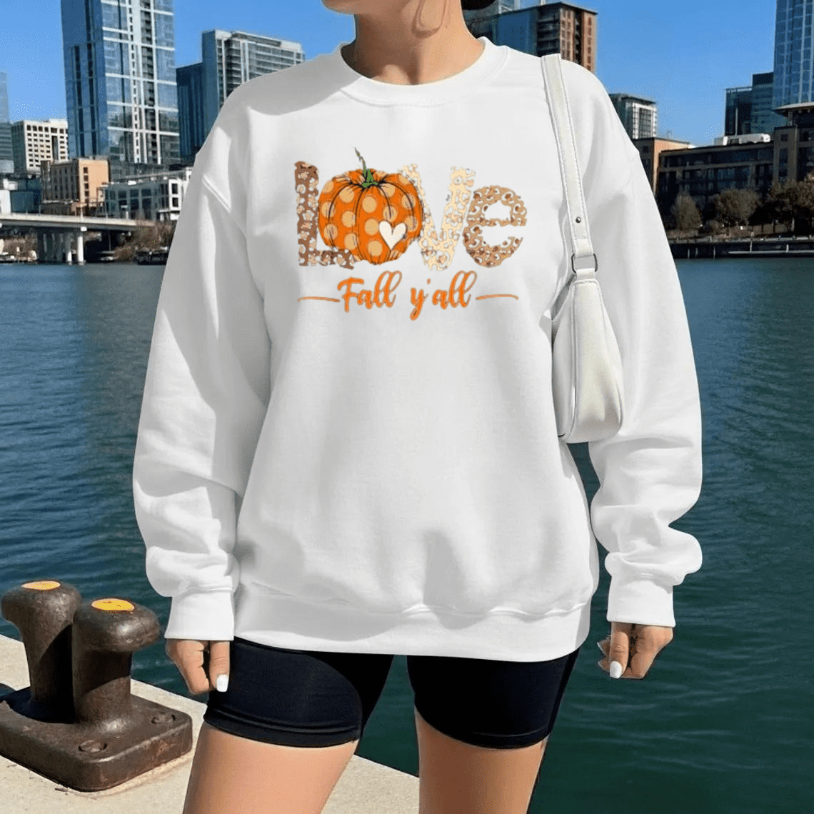 Hello Fall Y'All Leopard Peace Love Pumpkin Graphic for Women Ladies ...