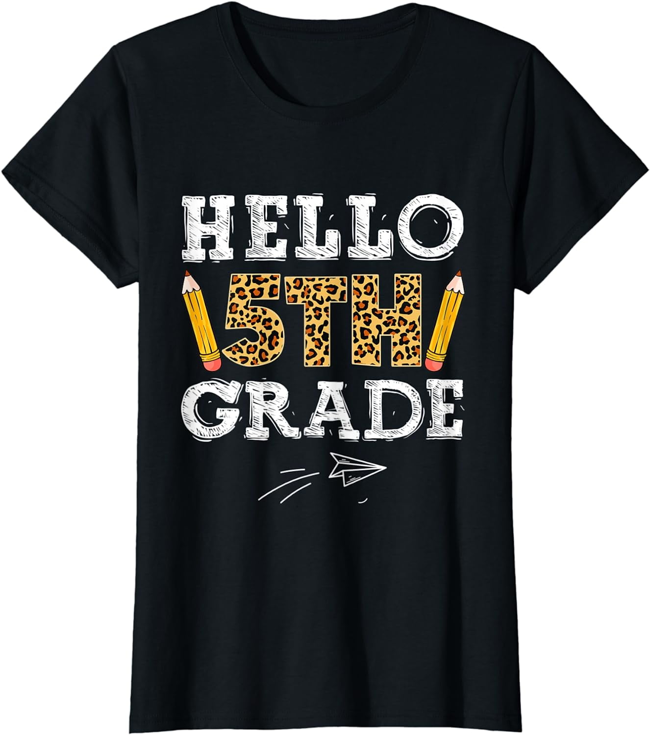 Hello Fifth Grade 5th Grade Leopard Teacher Back To School T-Shirt ...