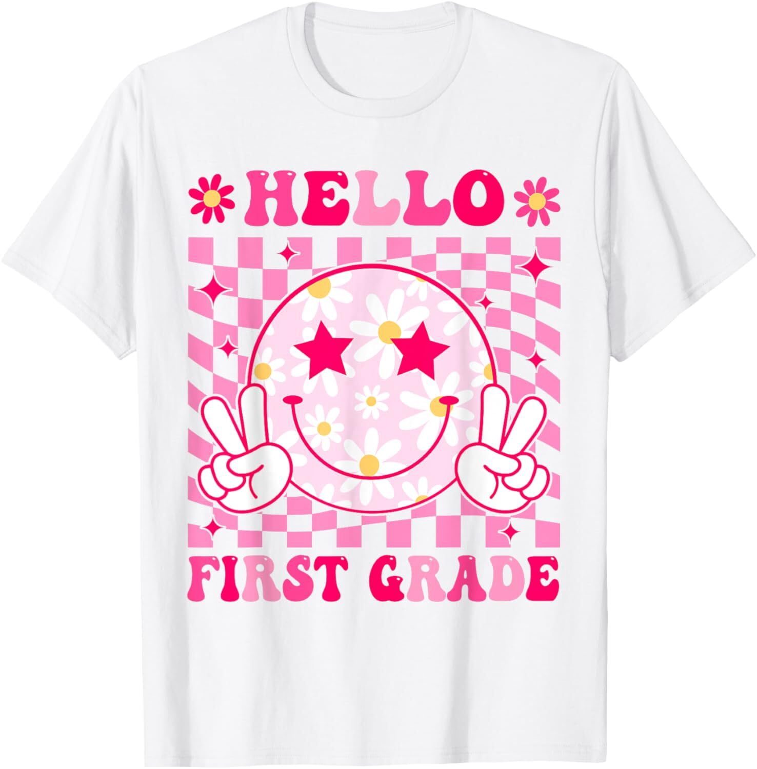 Hello First Grade Back To School First Day of 1st Grade T-Shirt ...
