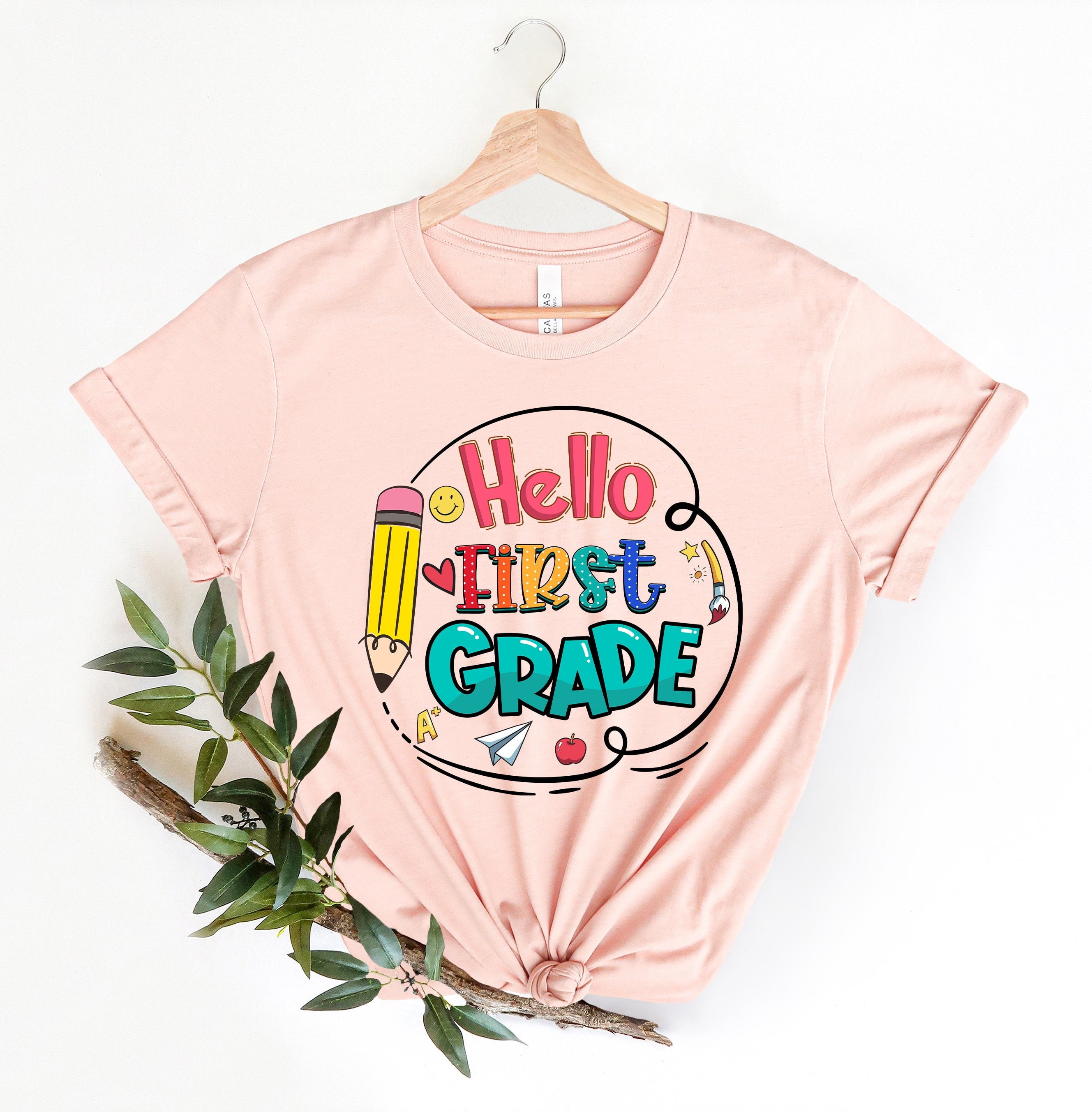 Hello First Grade Shirt, Back to School Shirt, Teacher Shirt, Team ...