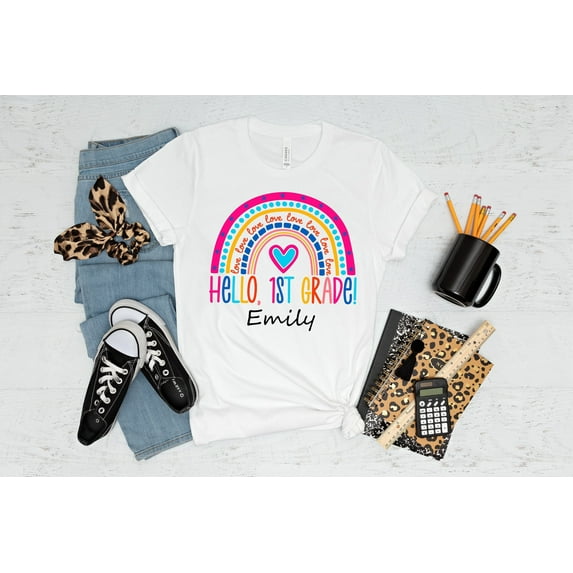 Hello First Grade Shirt Back to School Shirt Teacher Shirt Team Teacher ...