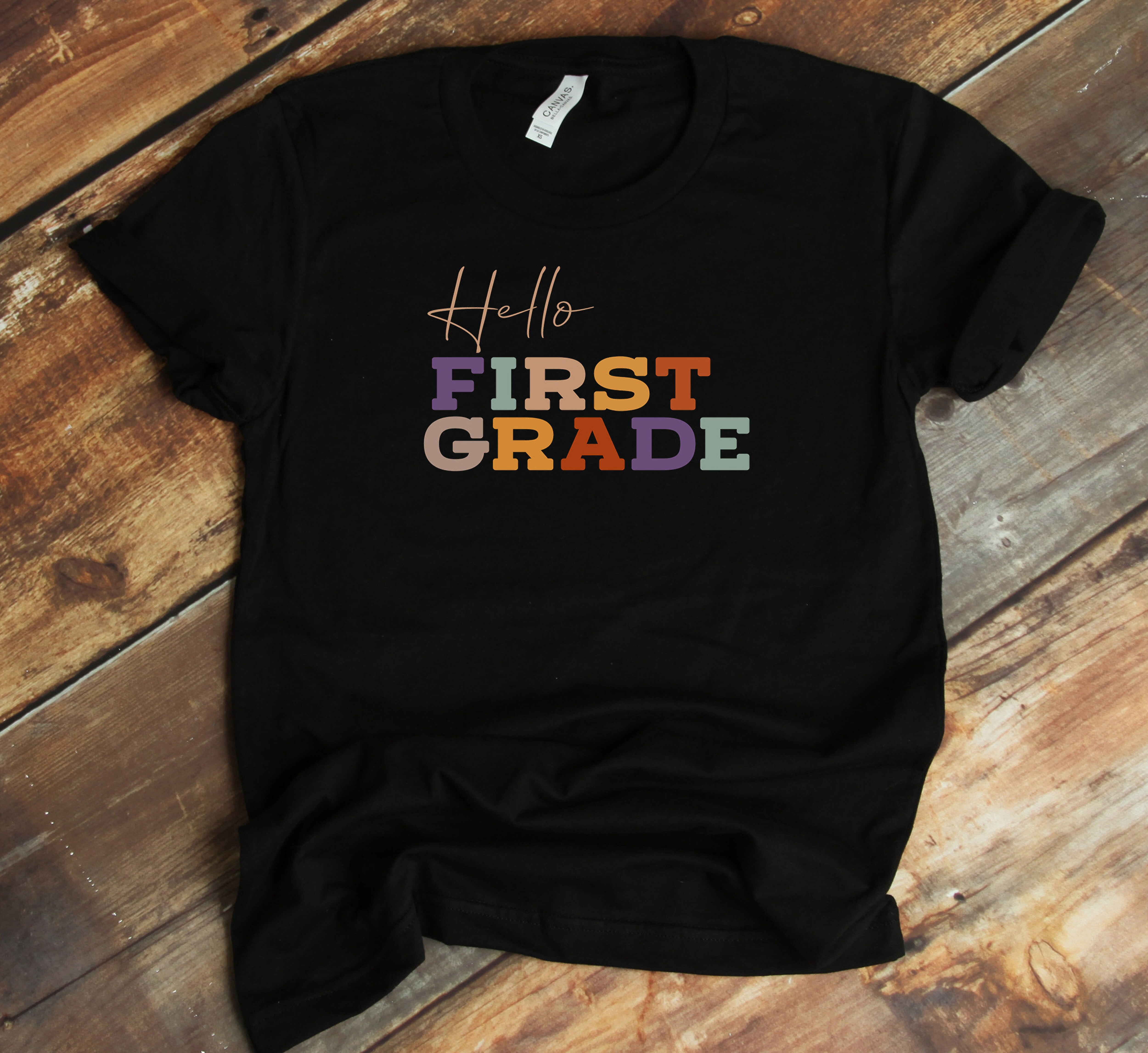 Hello First Grade T-Shirt - Student - Teacher - First Day of School ...