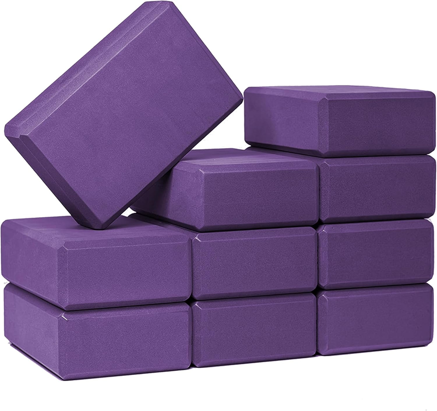 Hello Fit 3" Yoga Block, 10 Pack Bulk EVA Foam Yoga Blocks, Firm and ...