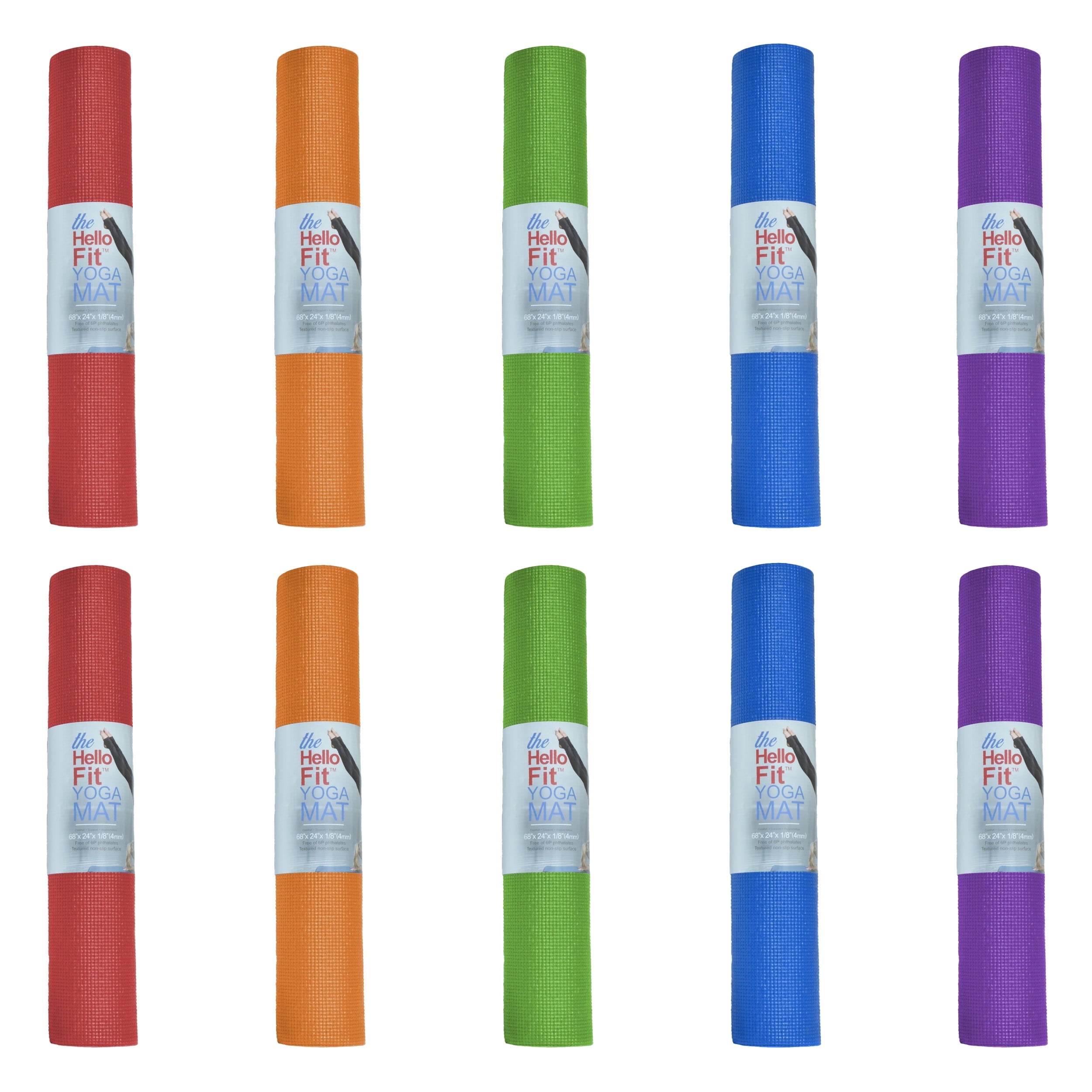 Hello Fit Eco-Friendly Yoga Mats, 10 Pack, Non-Slip Workout Gym Mats ...