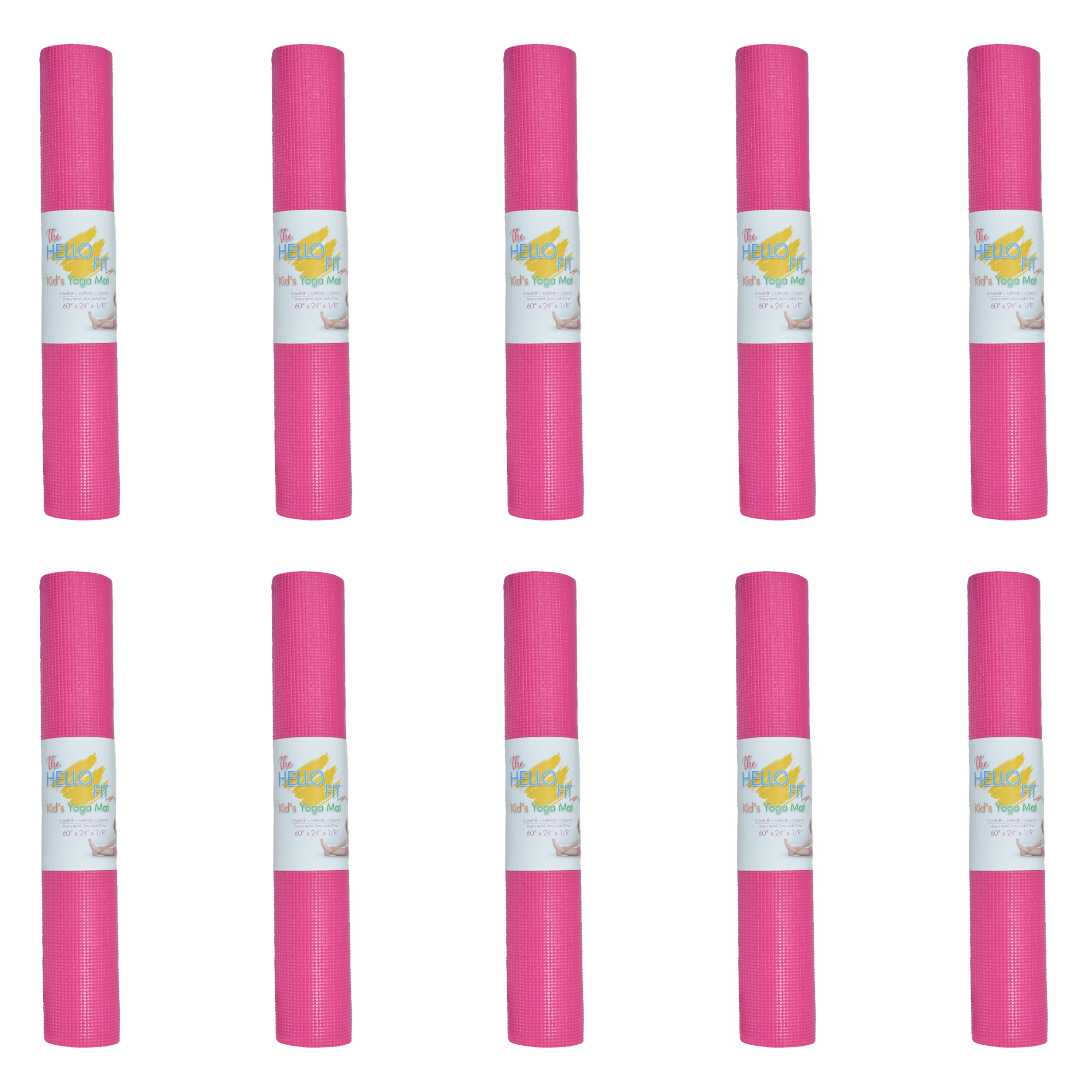 Hello Fit Kids Short Yoga Mat, Non-Toxic Bulk Exercise Mats, Non-Slip ...