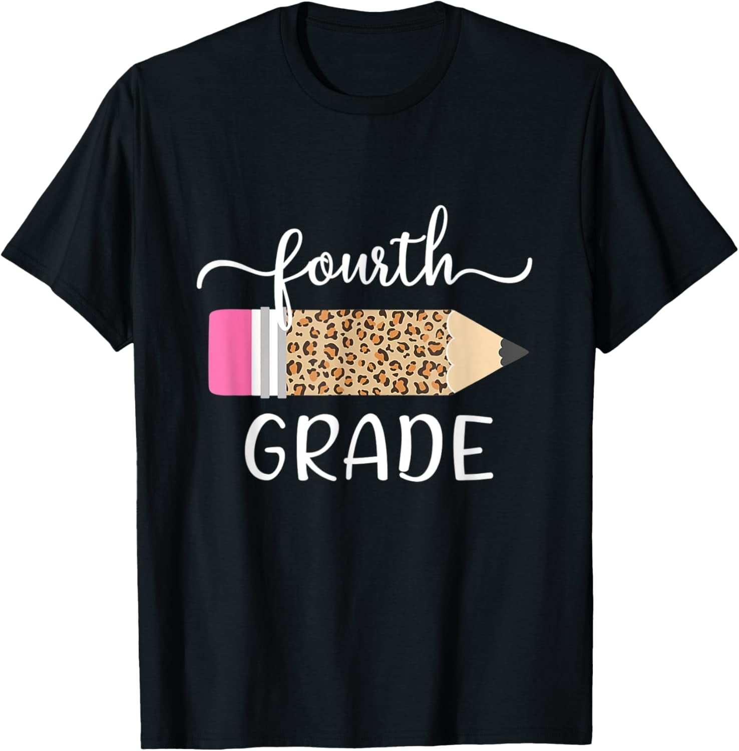 Hello Fourth Grade First Day of School Leopard Print T-Shirt - Walmart.com