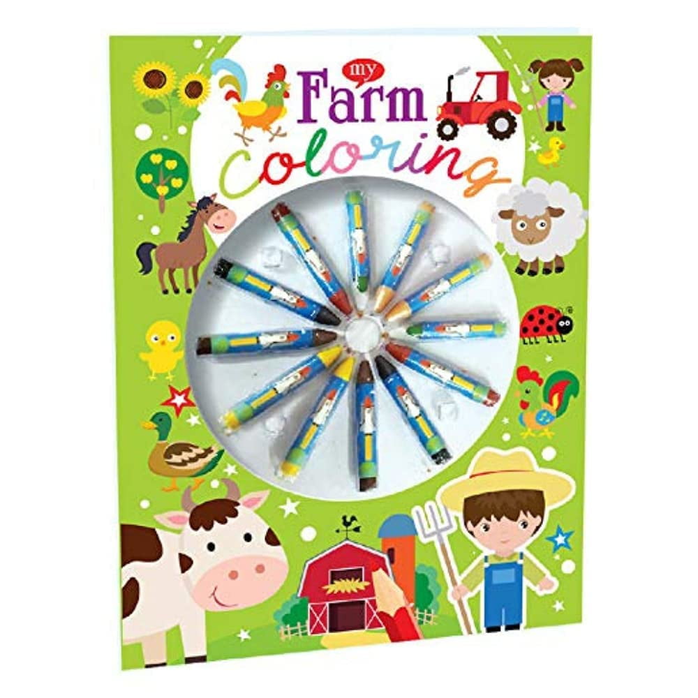 Hello Friend Farm Coloring Book with 12 Vibrant Crayons Colours + 24 ...