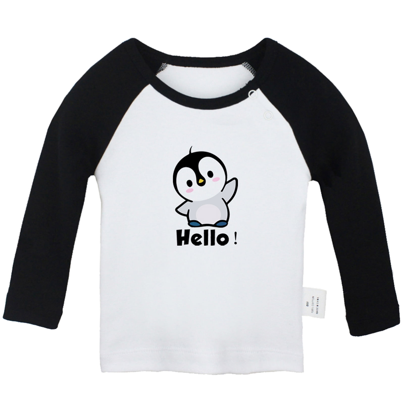 Hello Funny T shirt For Baby, Newborn Babies Animal Penguin T-shirts ...