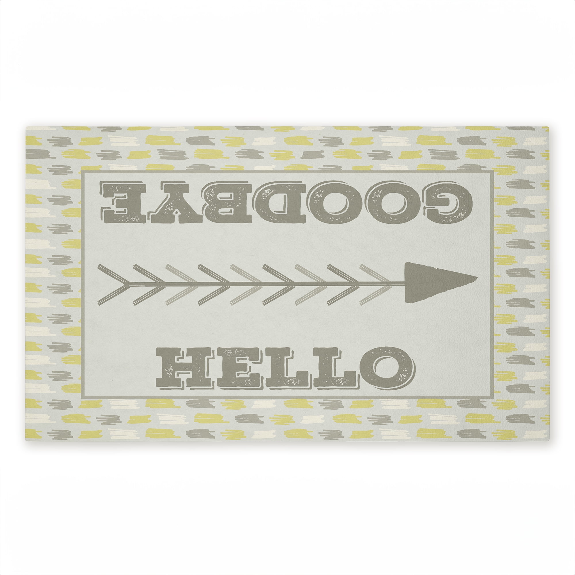 Hello & Goodbye with Arrow Printed Outdoor Door Mat, design by Arrolynn ...