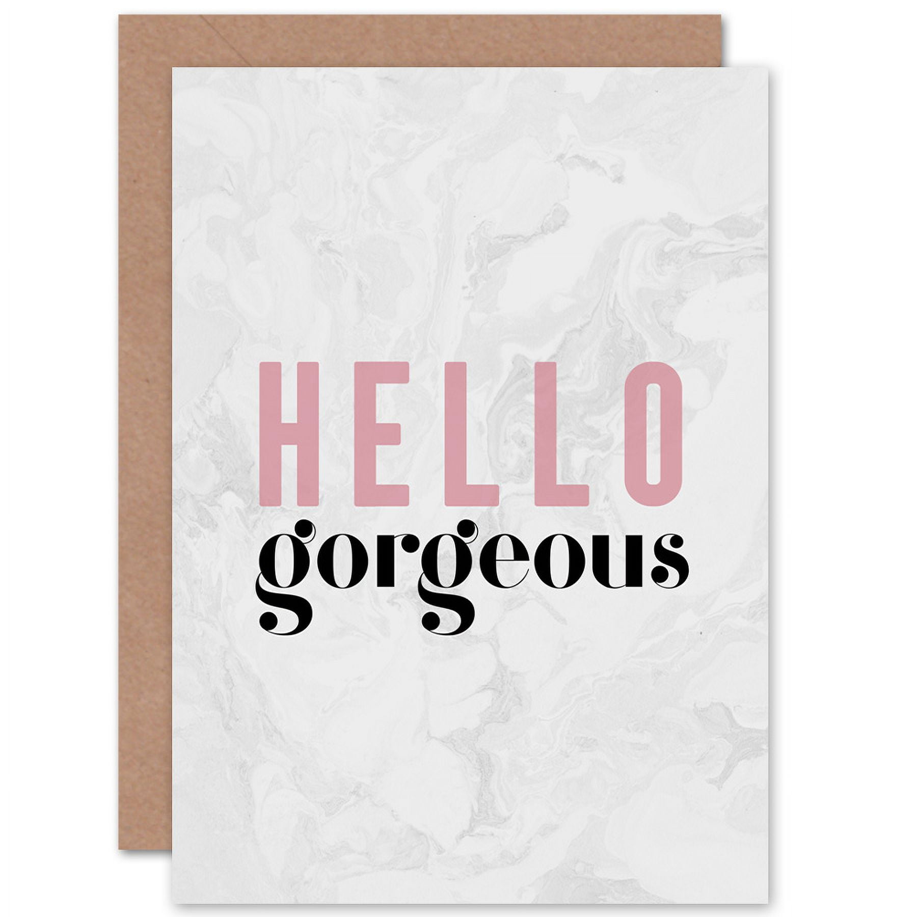 Hello Gorgeous Dusty Rose Greetings Card Plus Envelope Blank inside ...