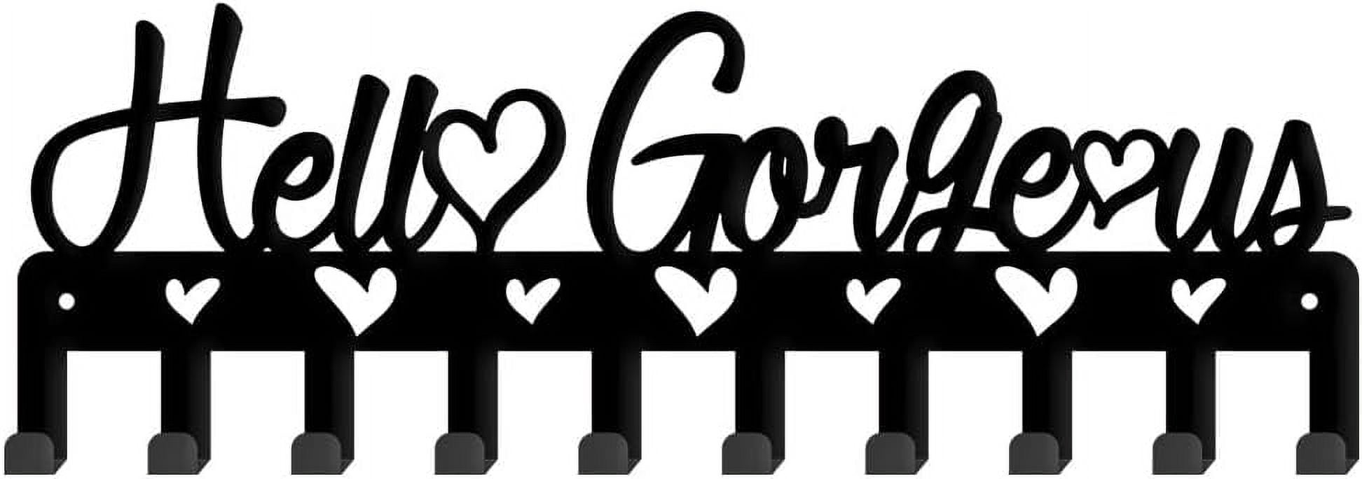 Hello Gorgeous Hooks Key Holder Heart Shape Cutout Wall Mounted Door ...