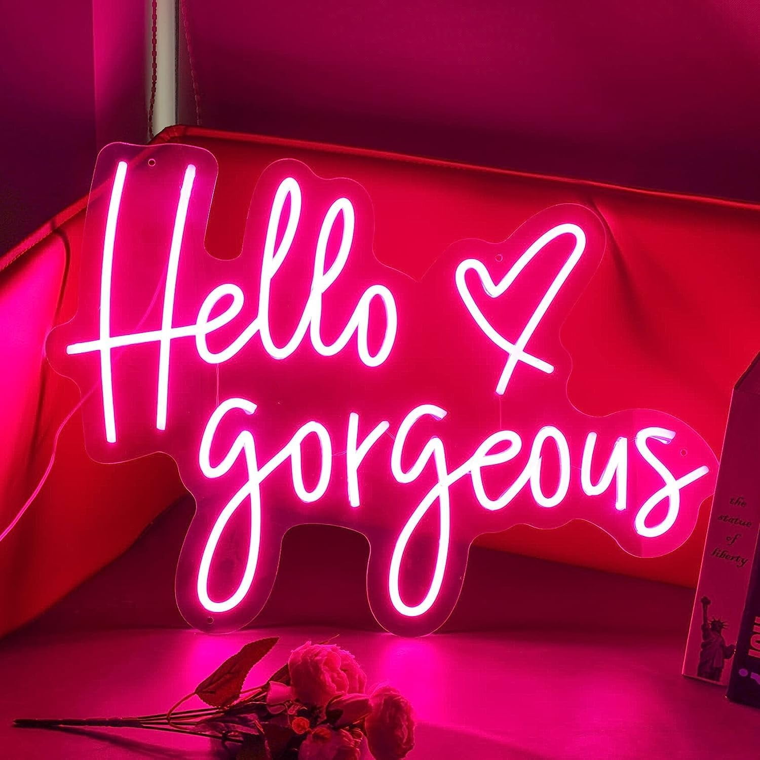 Hello Gorgeous Neon Sign Dimmable Flashing Neon Light Signs for Wall ...
