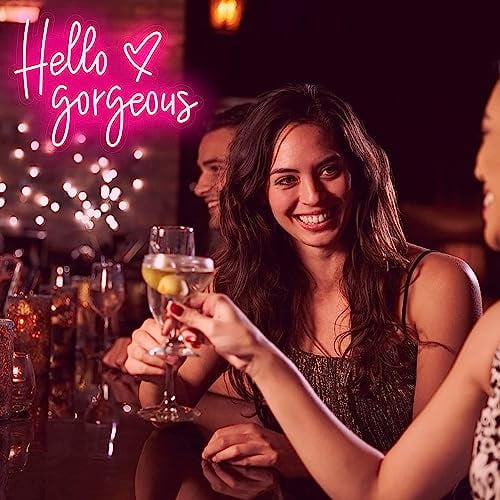 Hello Gorgeous Neon Sign Dimmable Flashing Neon Light Signs for Wall ...