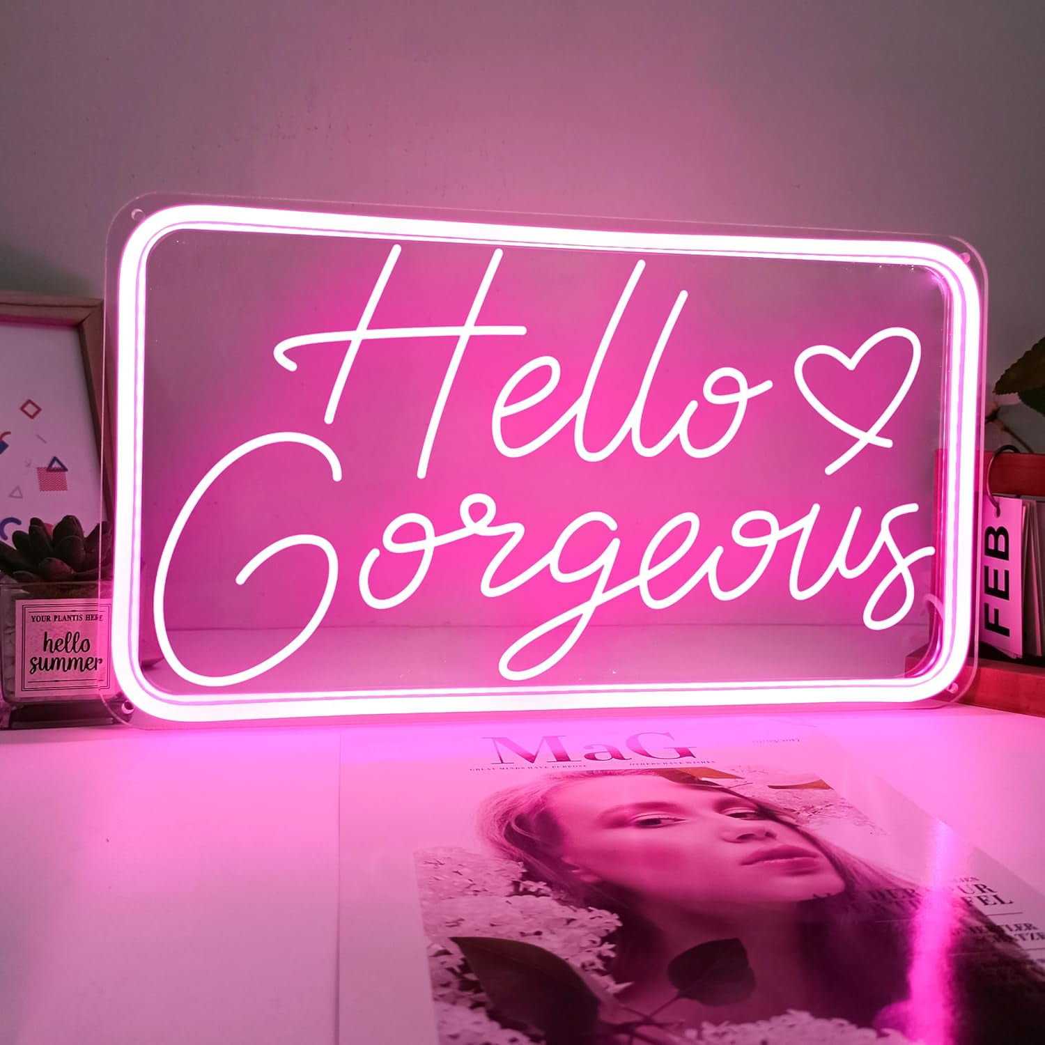 Hello Gorgeous Neon Signs for Wall Decor, Hello Beautiful Neon Sign for ...