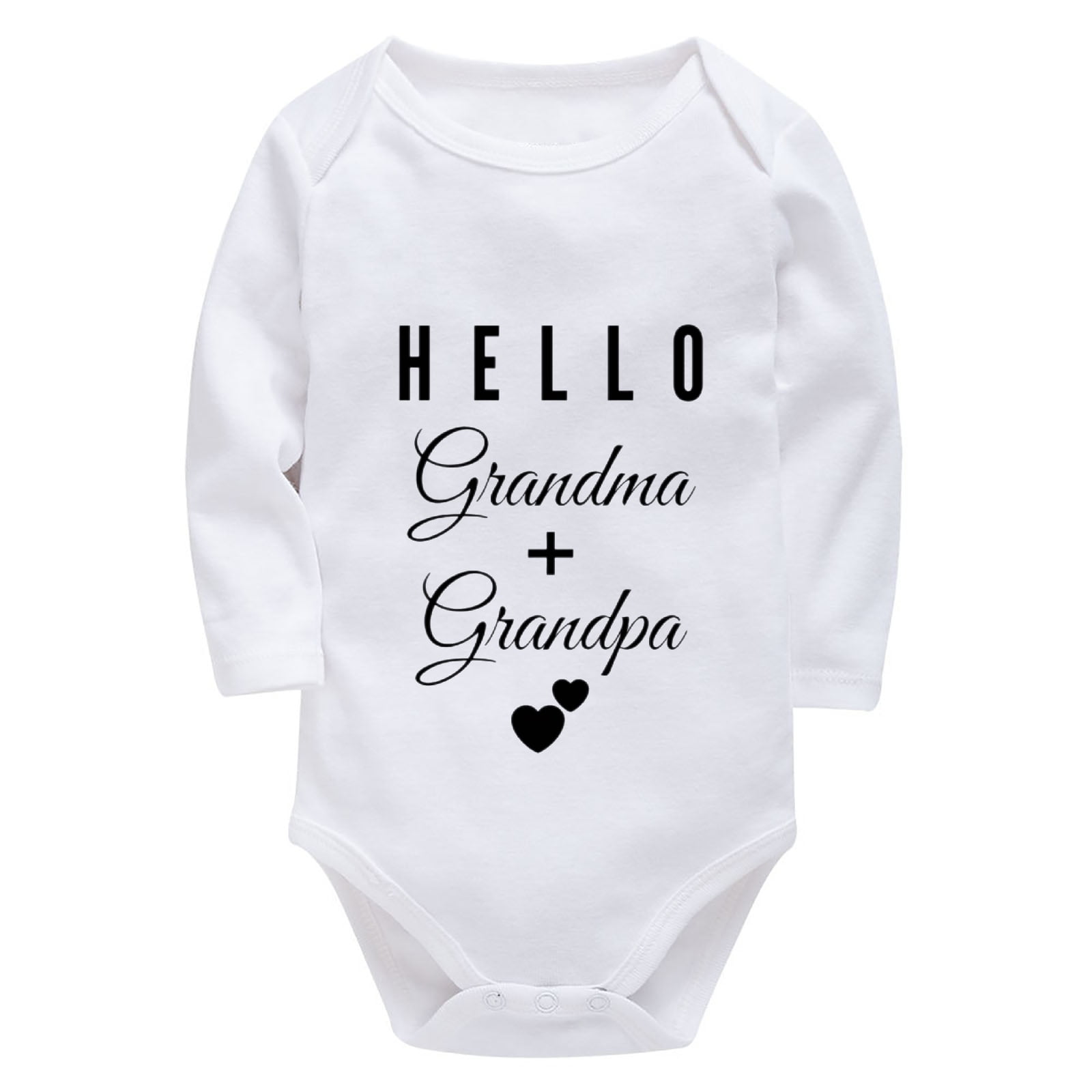 Hello Grandma +Grandpa Outfit for Newborn Girl Long Sleeve Bring Home ...