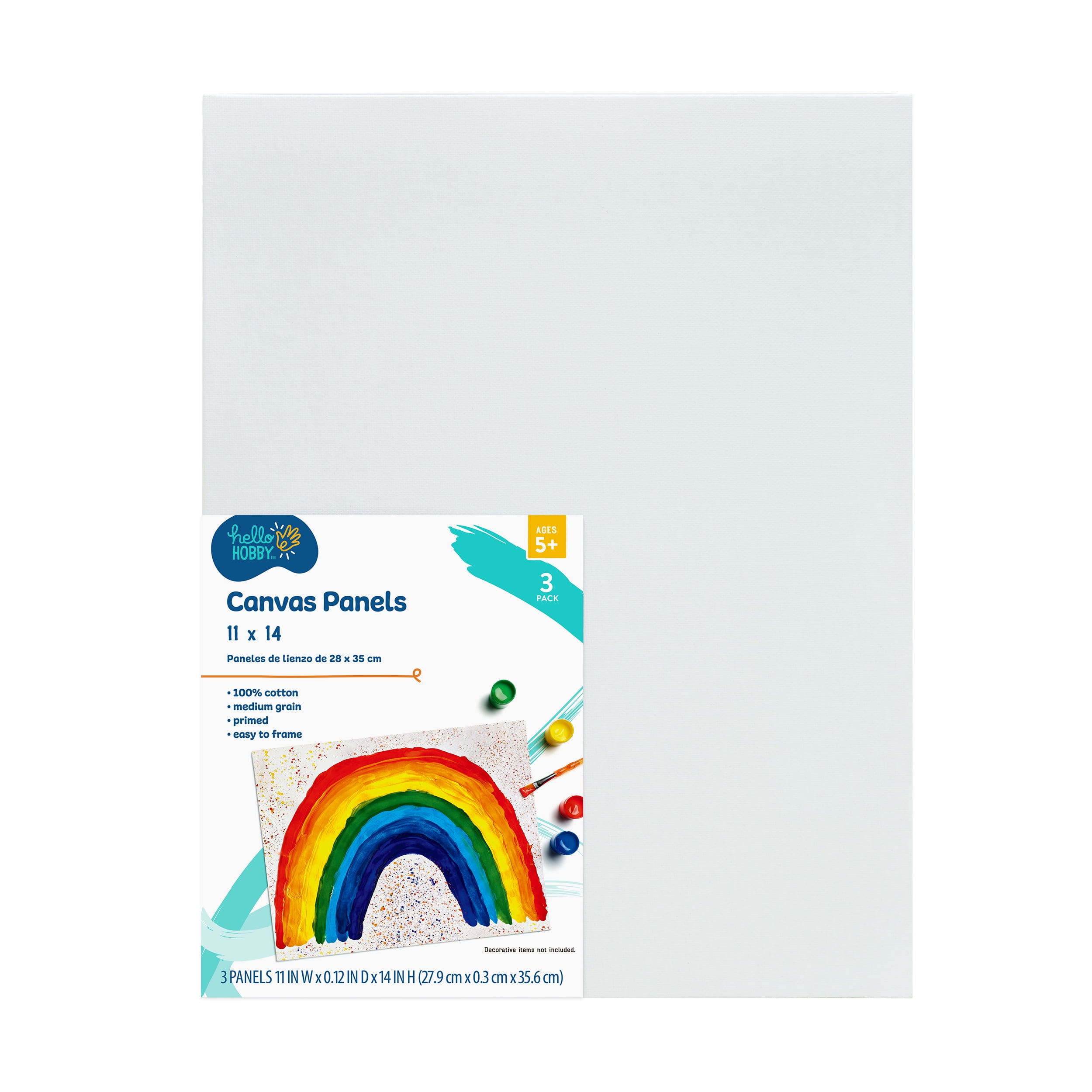 Hello Hobby 11" x 14" Panel Canvas, 3 Count - Walmart.com