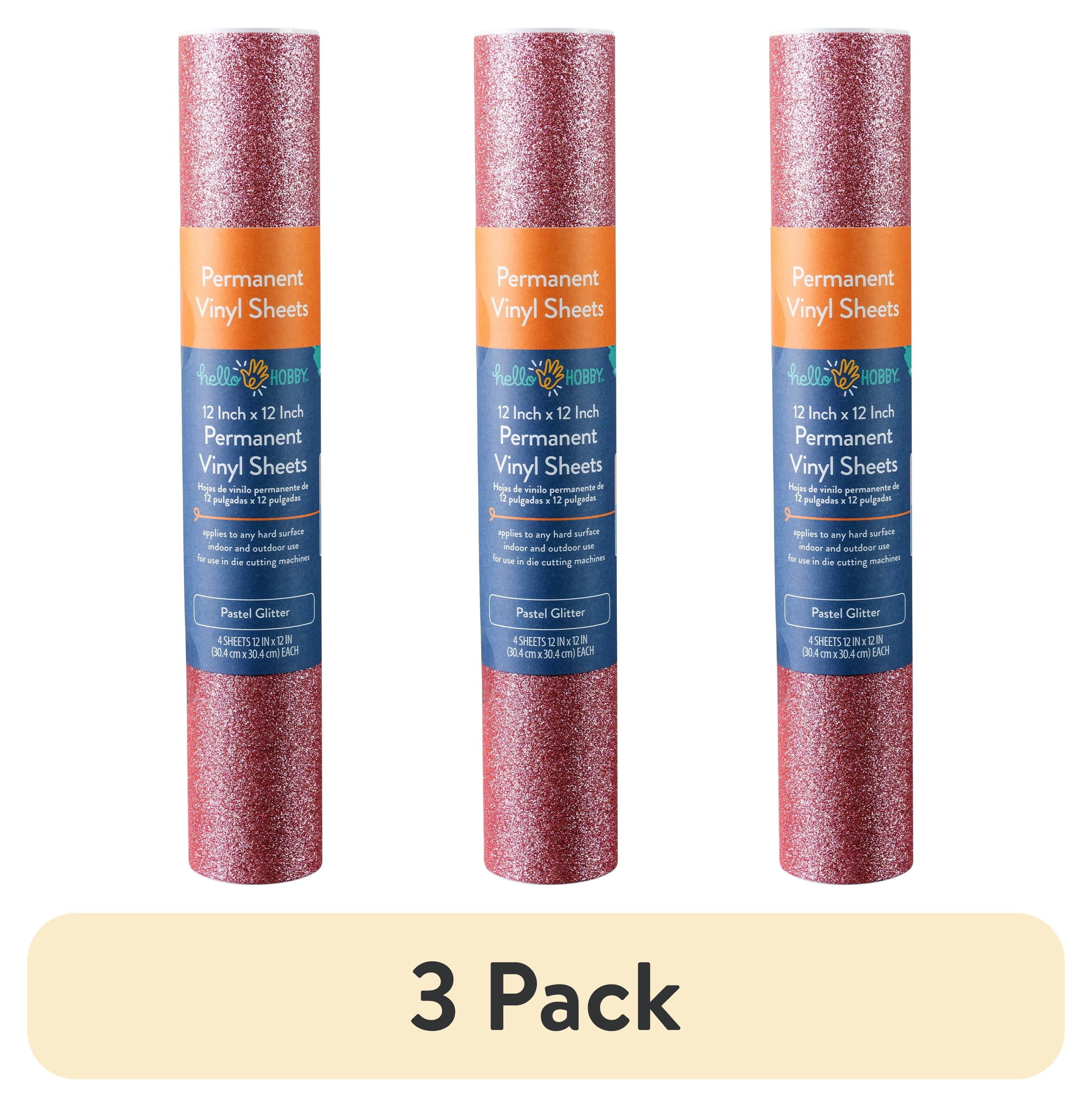 (3 pack) Hello Hobby 12" x 12" Pastel Glitter Sampler Permanent Craft ...