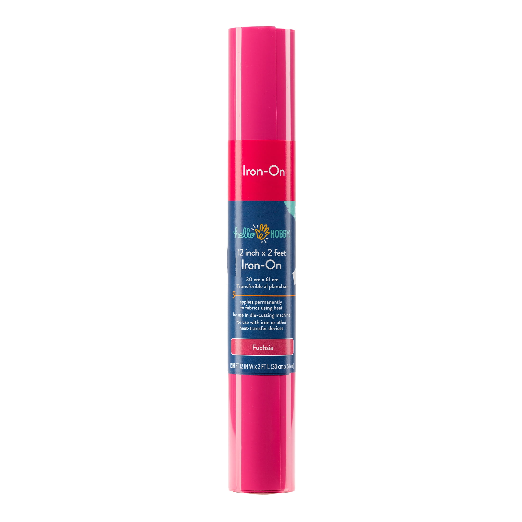 Hello Hobby 12" x 2' Fuchsia Iron-On Craft Vinyl Roll - Walmart.com