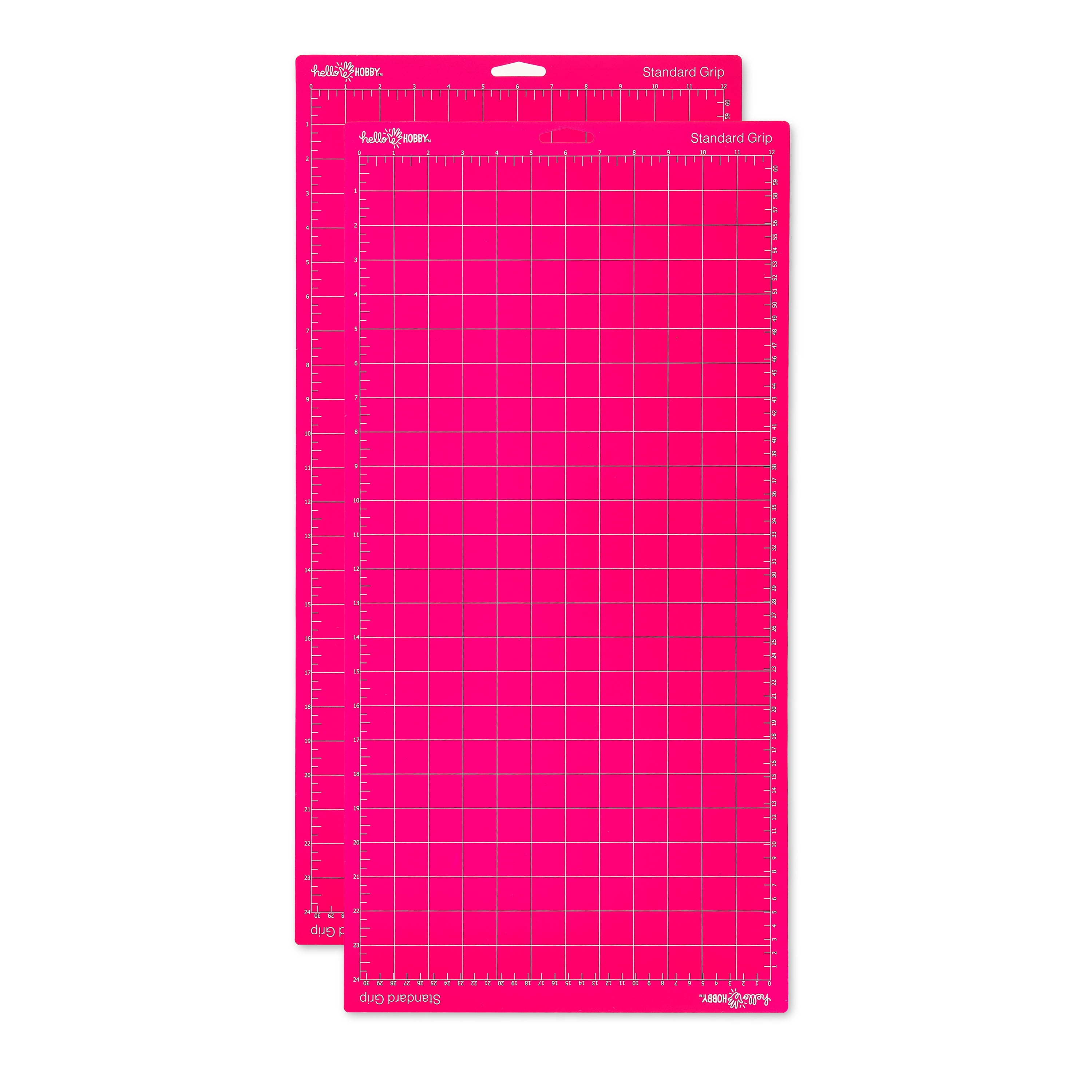 Hello Hobby 12" x 24" Standard Grip Adhesive Cutting Mat, Pink, 2 Count ...