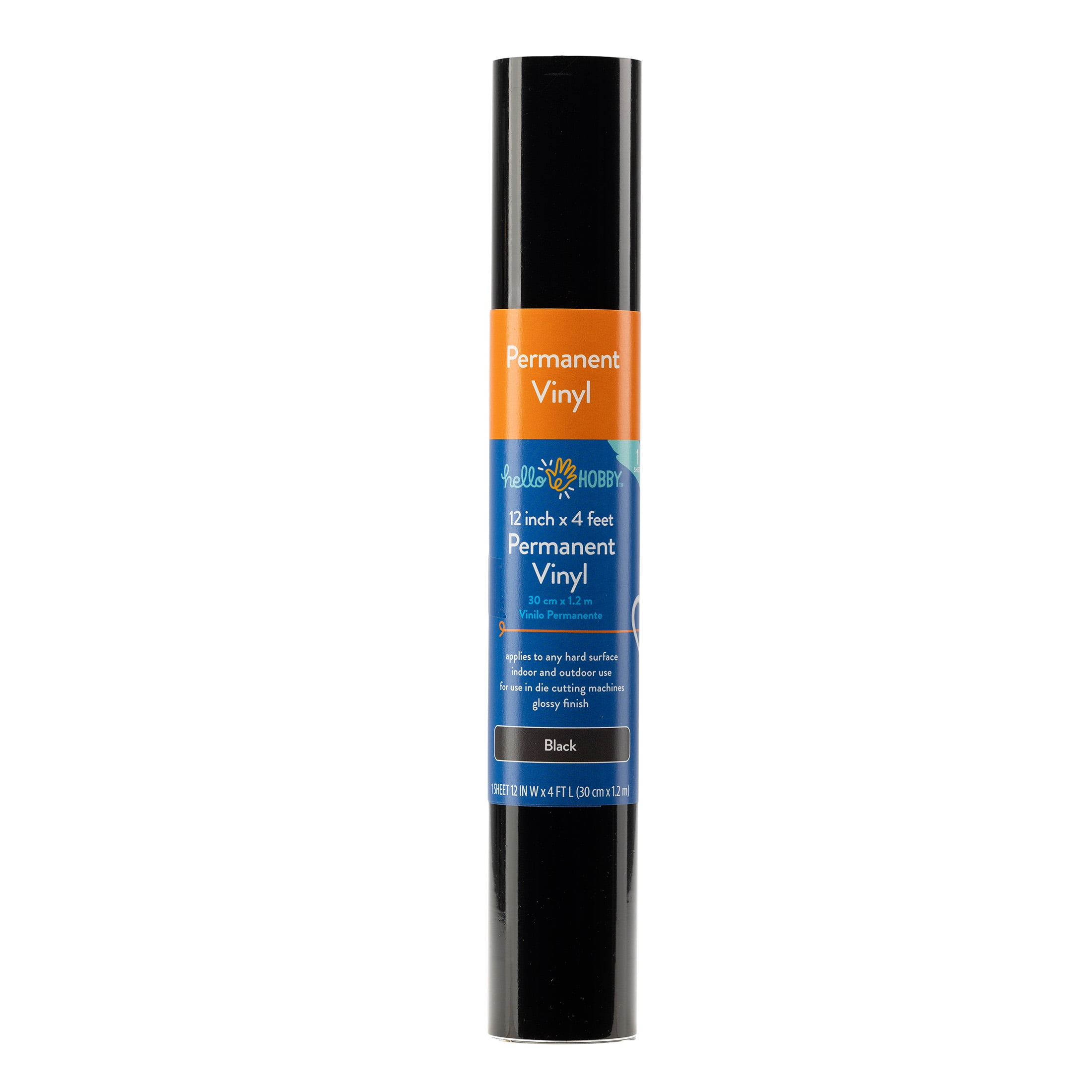 Hello Hobby 12" x 4' Black Permanent Craft Vinyl Roll - Walmart.com
