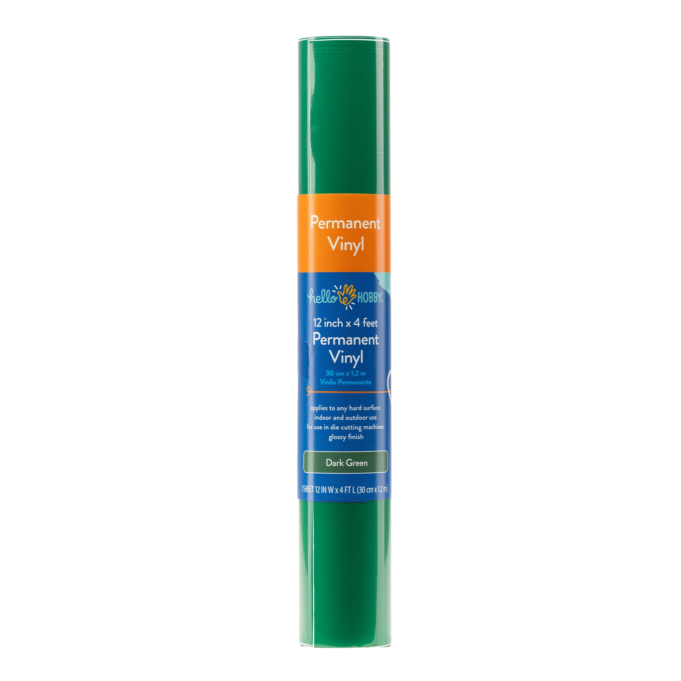 Hello Hobby 12" x 4' Dark Green Permanent Craft Vinyl Roll - Walmart.com