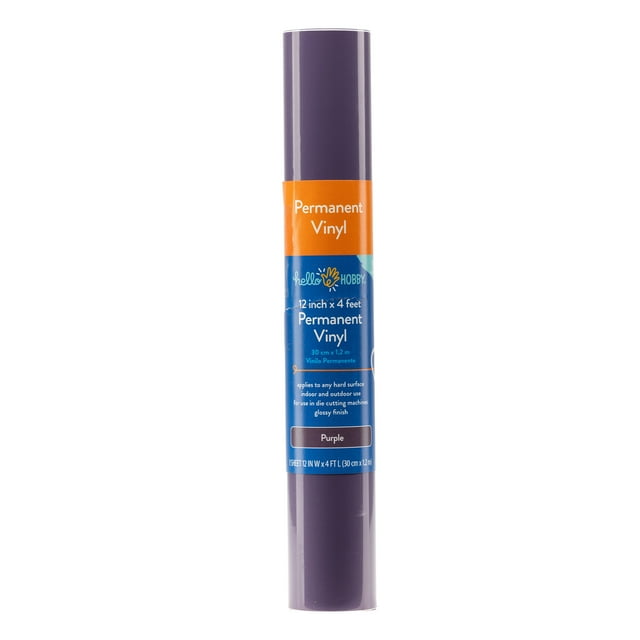 Hello Hobby 12" x 4' Purple Permanent Craft Vinyl Roll - Walmart.com