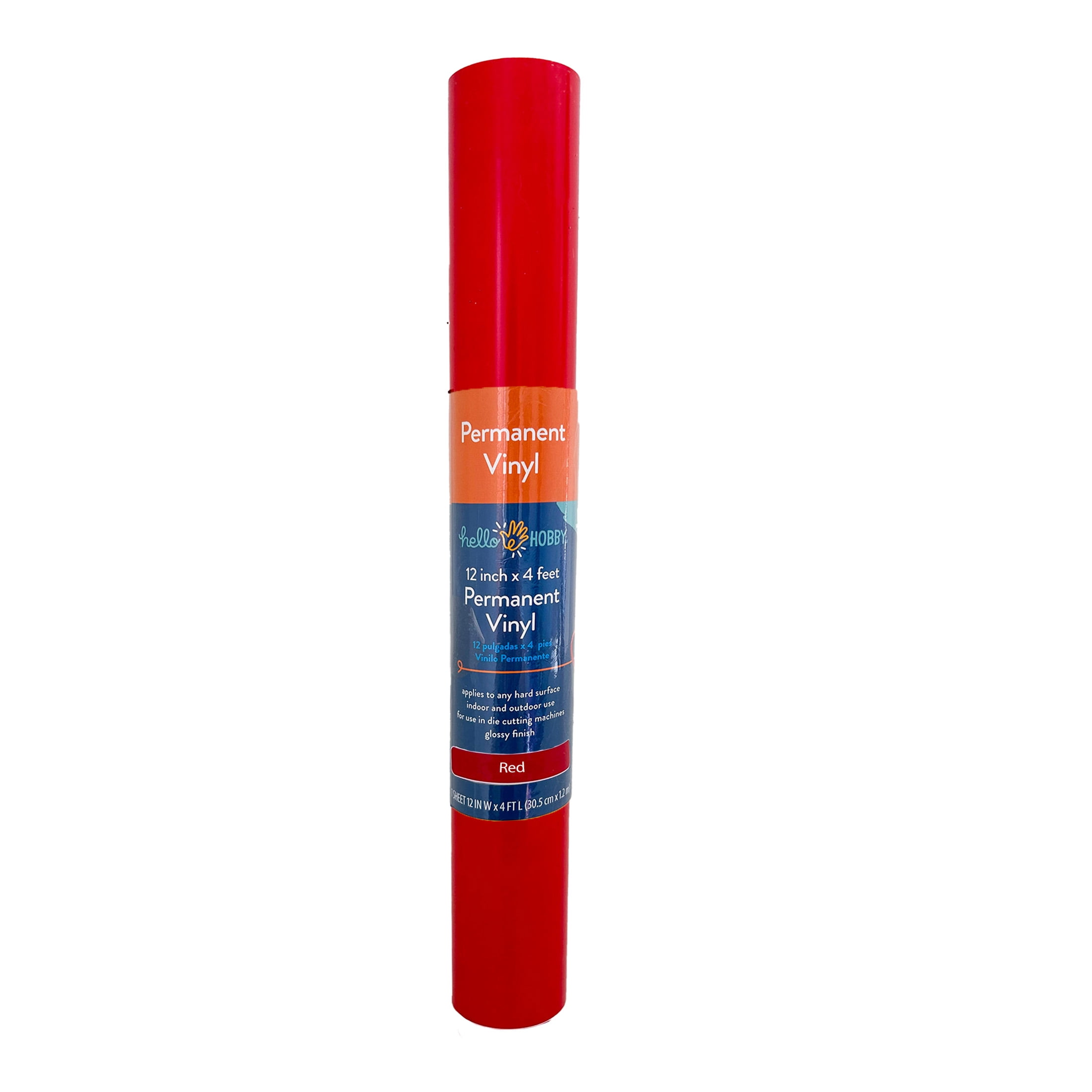 Hello Hobby 12" x 4' Red Permanent Craft Vinyl Roll - Walmart.com